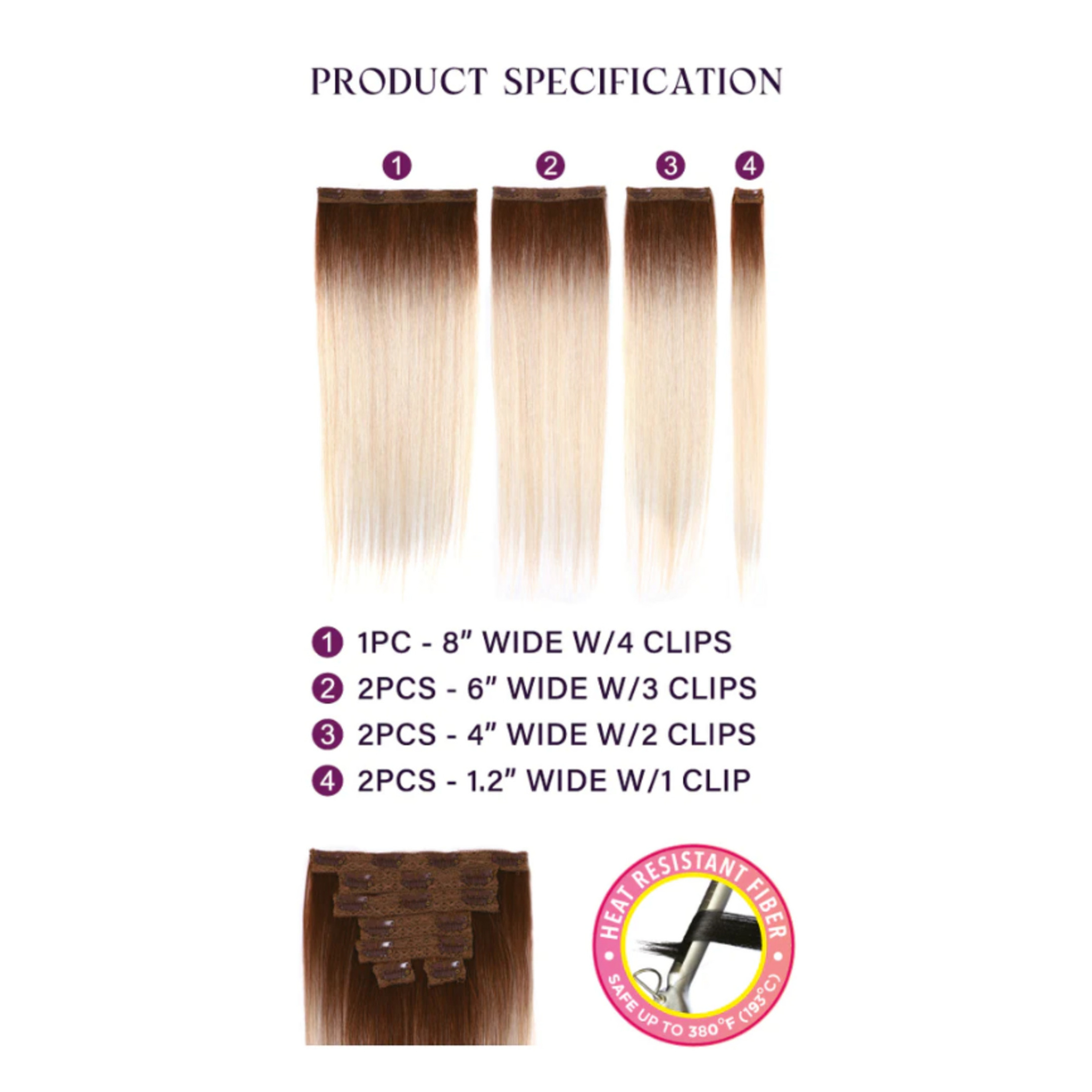 Beauty Logic Ruby Clip Ins Hair Extensions 22" - Spanish Wave - Color ...