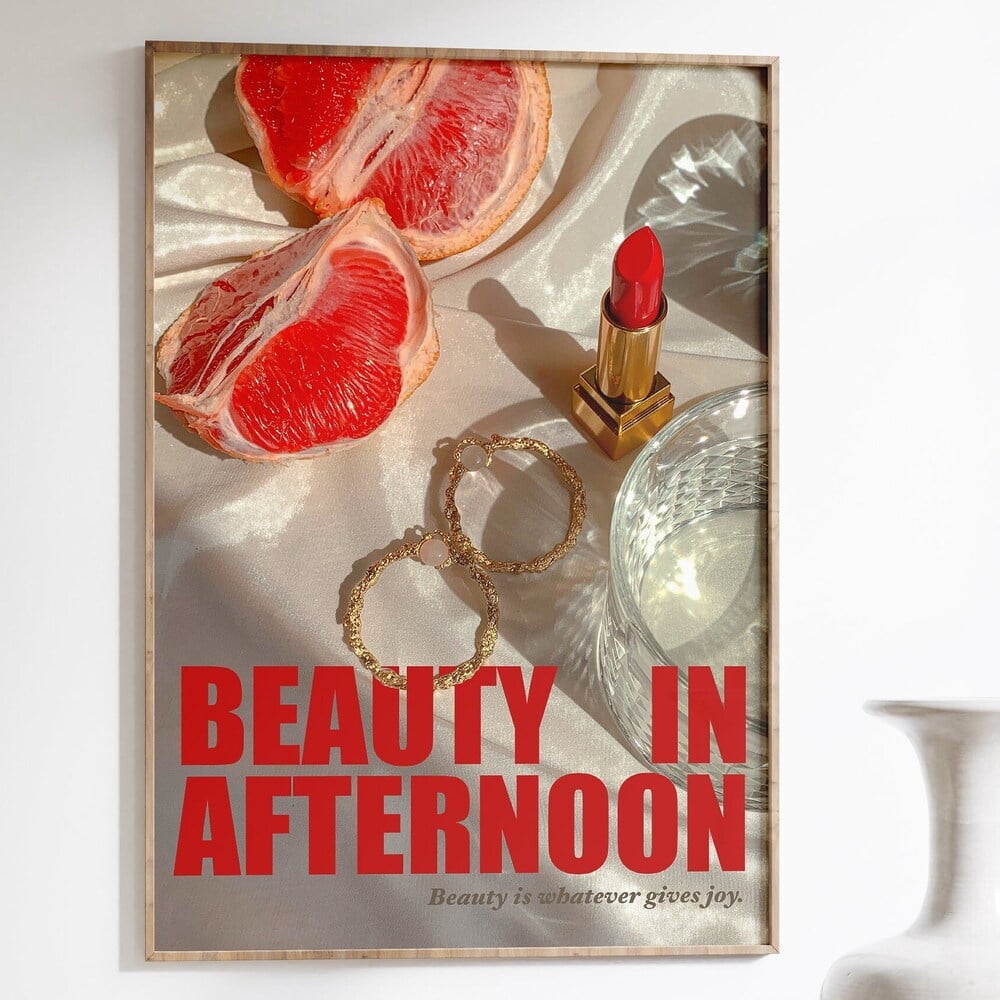 Beauty Magazine Poster 70S Wall Print Red Wall Art Fashion Wall Print ...