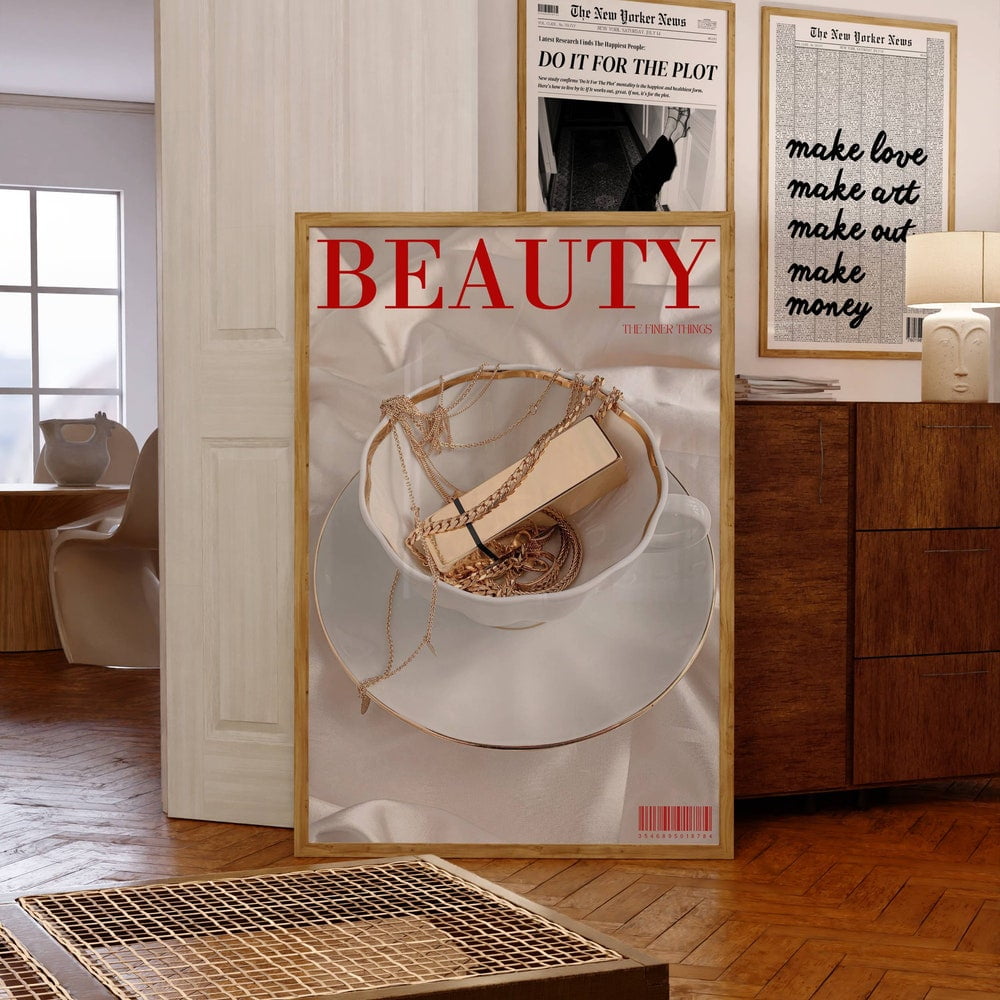 Beauty Magazine Poster, Trendy Magazine Cover Print, Retro 70S Wall ...