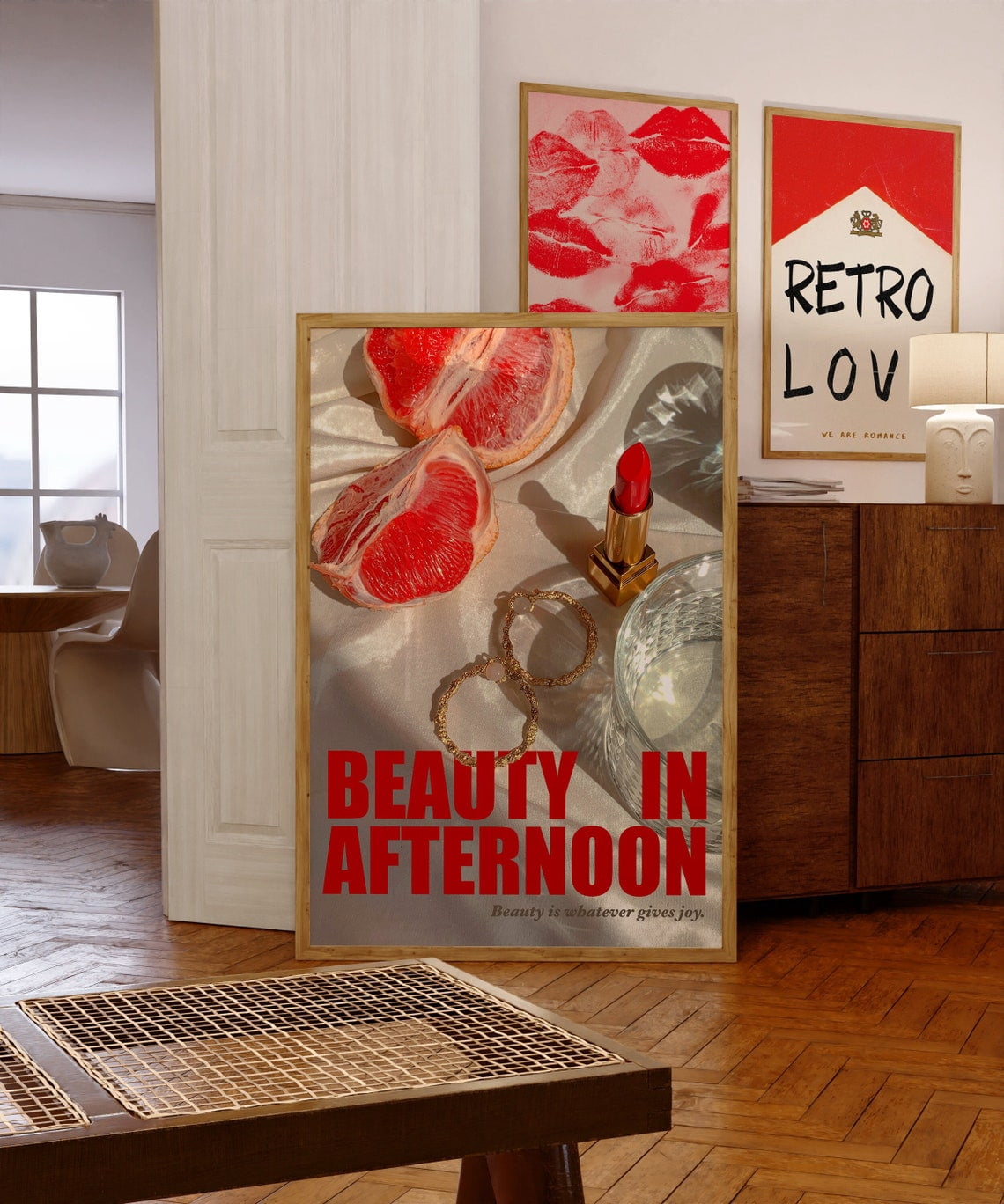 Beauty Magazine Retro Red Wall Art Poster Unframed Paper Print ...