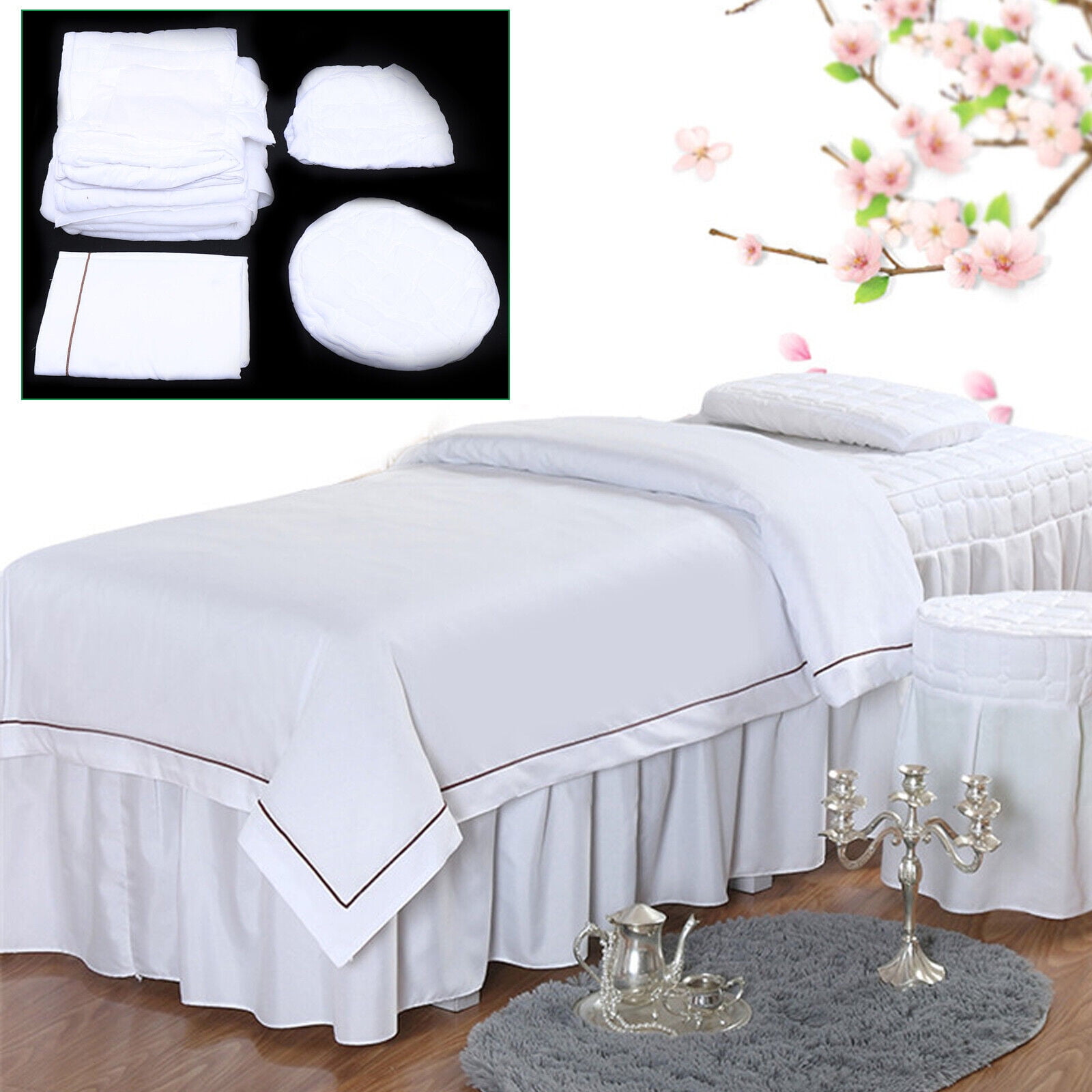 Beauty Massage Bed Full Cover Table Sheet SPA Cover Skirt Bedspread 1 ...