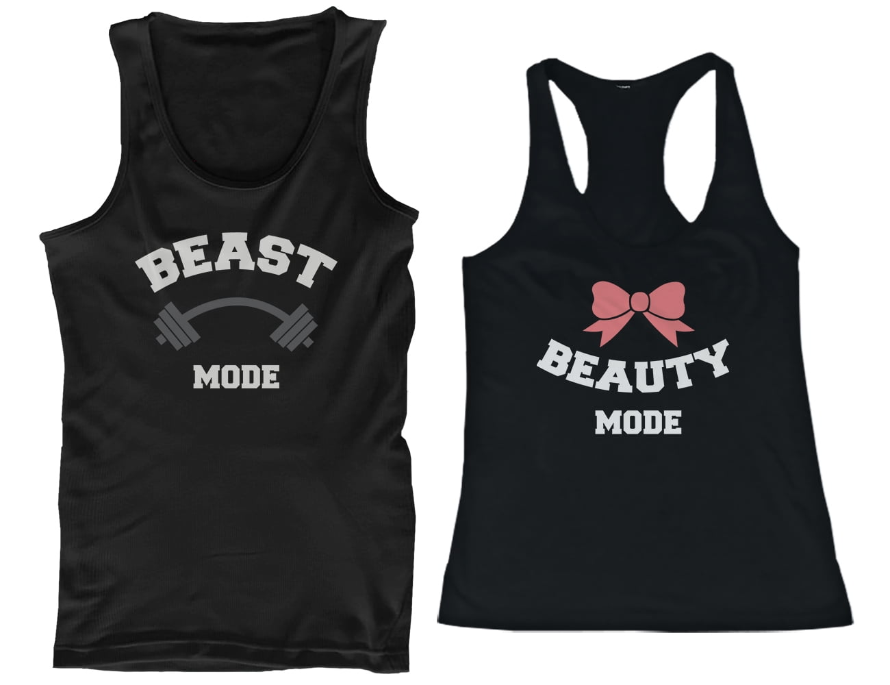 Beauty Mode and Beast Mode His and Her Matching Tank Tops for Couples ...