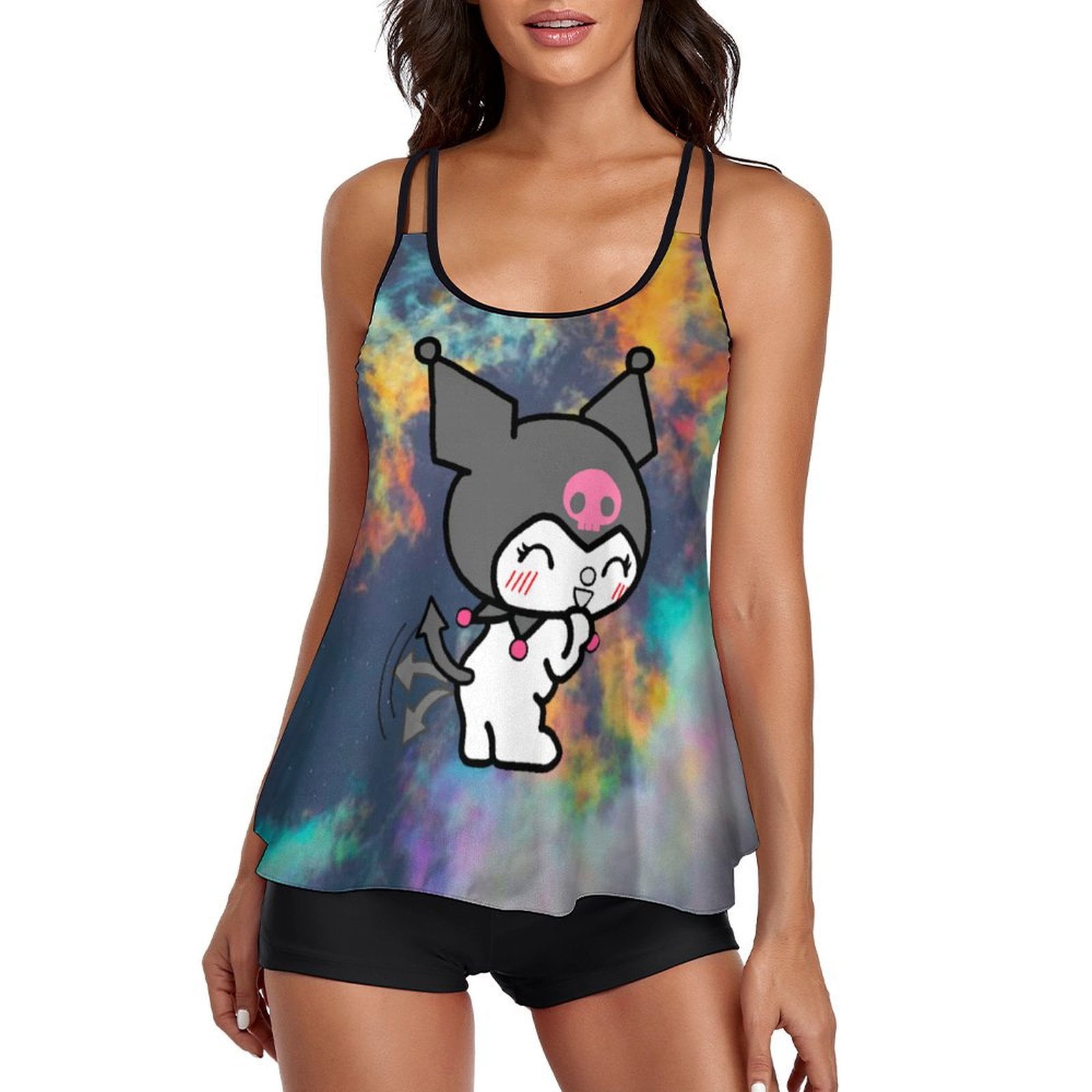 Beauty My Melody Women's Swimsuits 2-Piece Tankini Tank Tops Swimwear ...