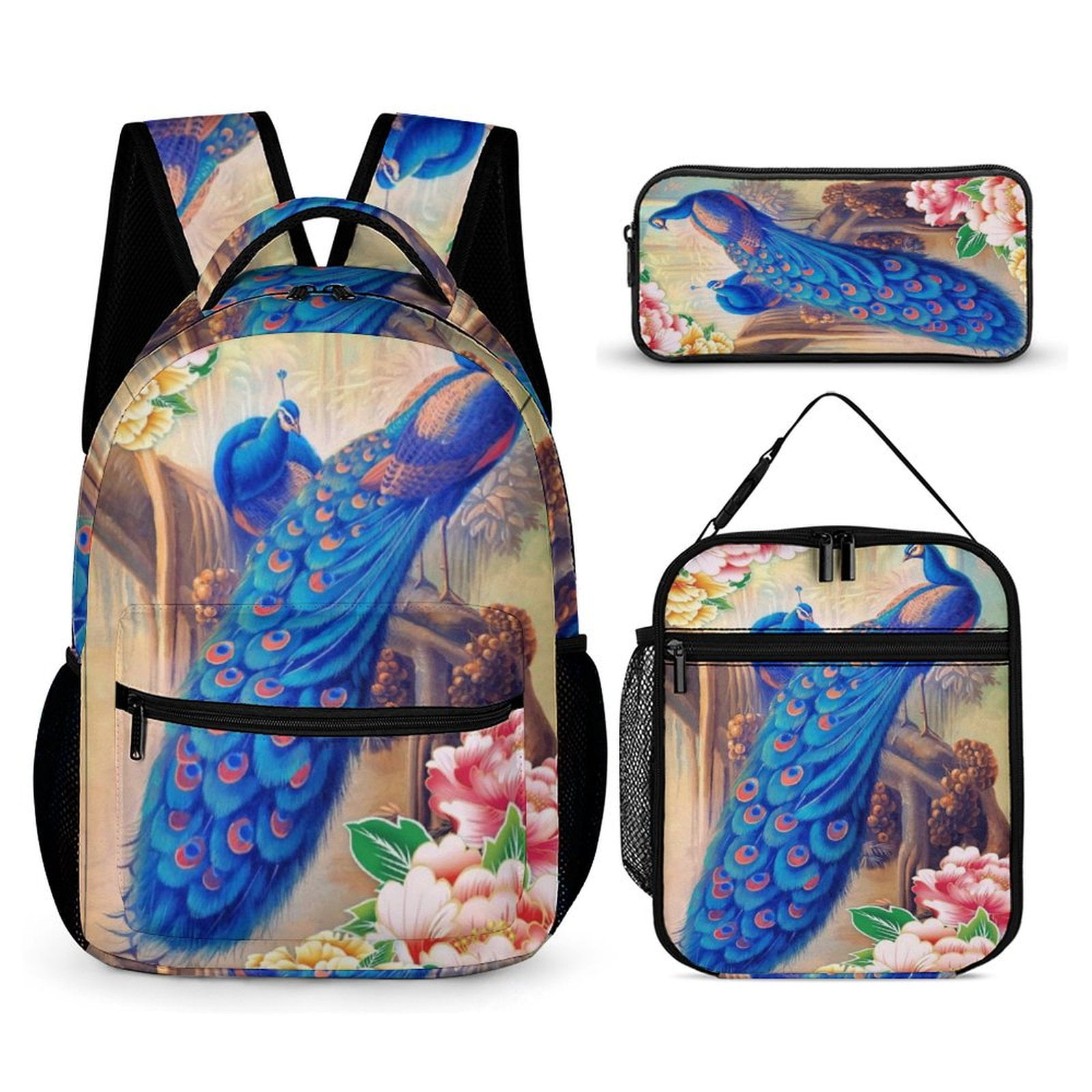 Beauty Peacock Lightweight Laptop Travel Backpack For Adults Work ...