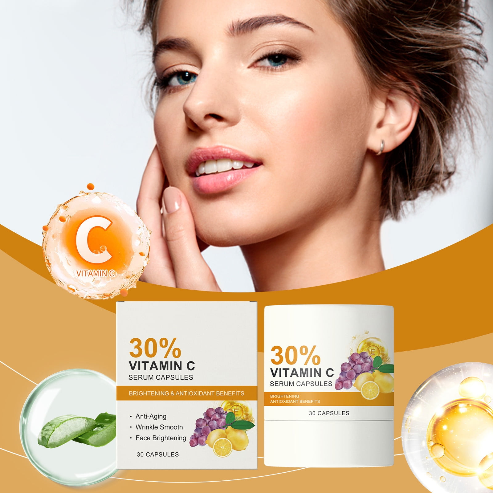 Beauty & Personal Care Clearance Vsontor Vitamin C Serum Capsules 30 ...