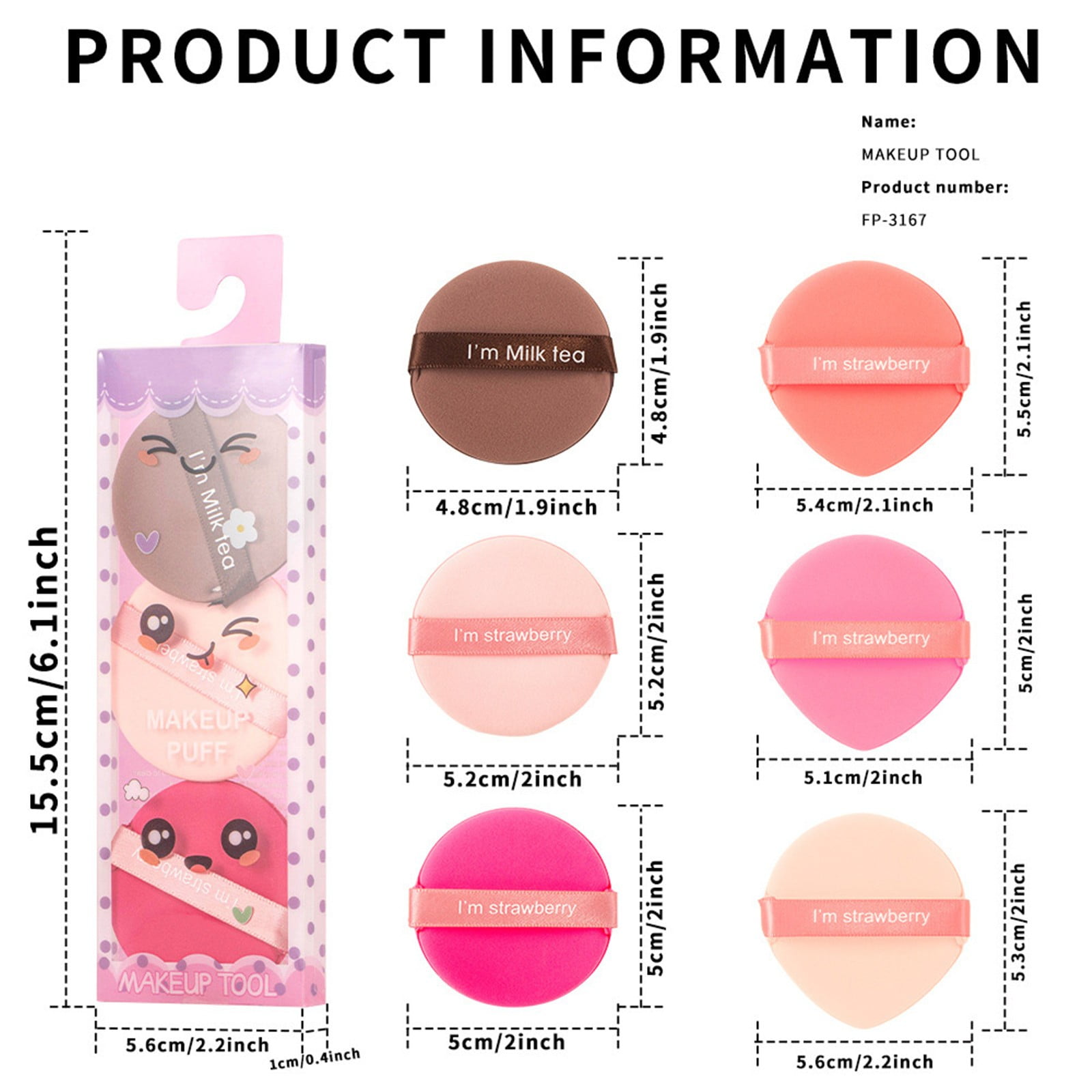 Beauty Powder Puff Dry And Wet Use Fits Well And Does Not Absorb Powder ...