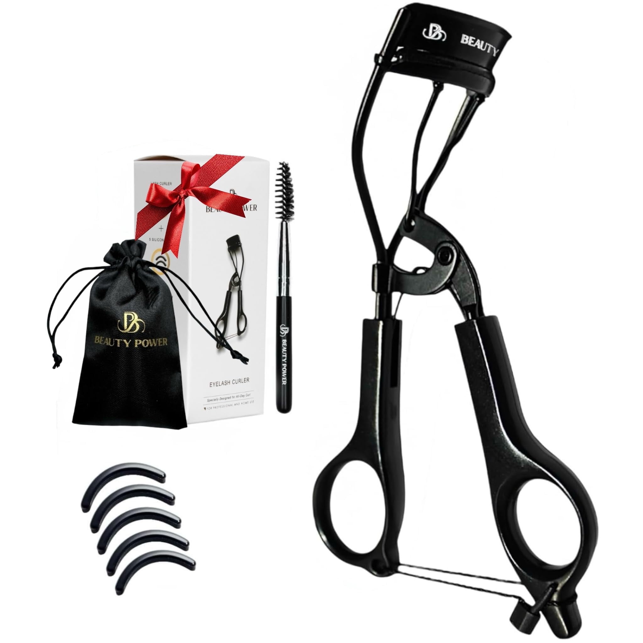 Beauty Power Eyelash Curler - Precision Lash Lift in Seconds with 5 Replacement Pads, Eyebrow ...