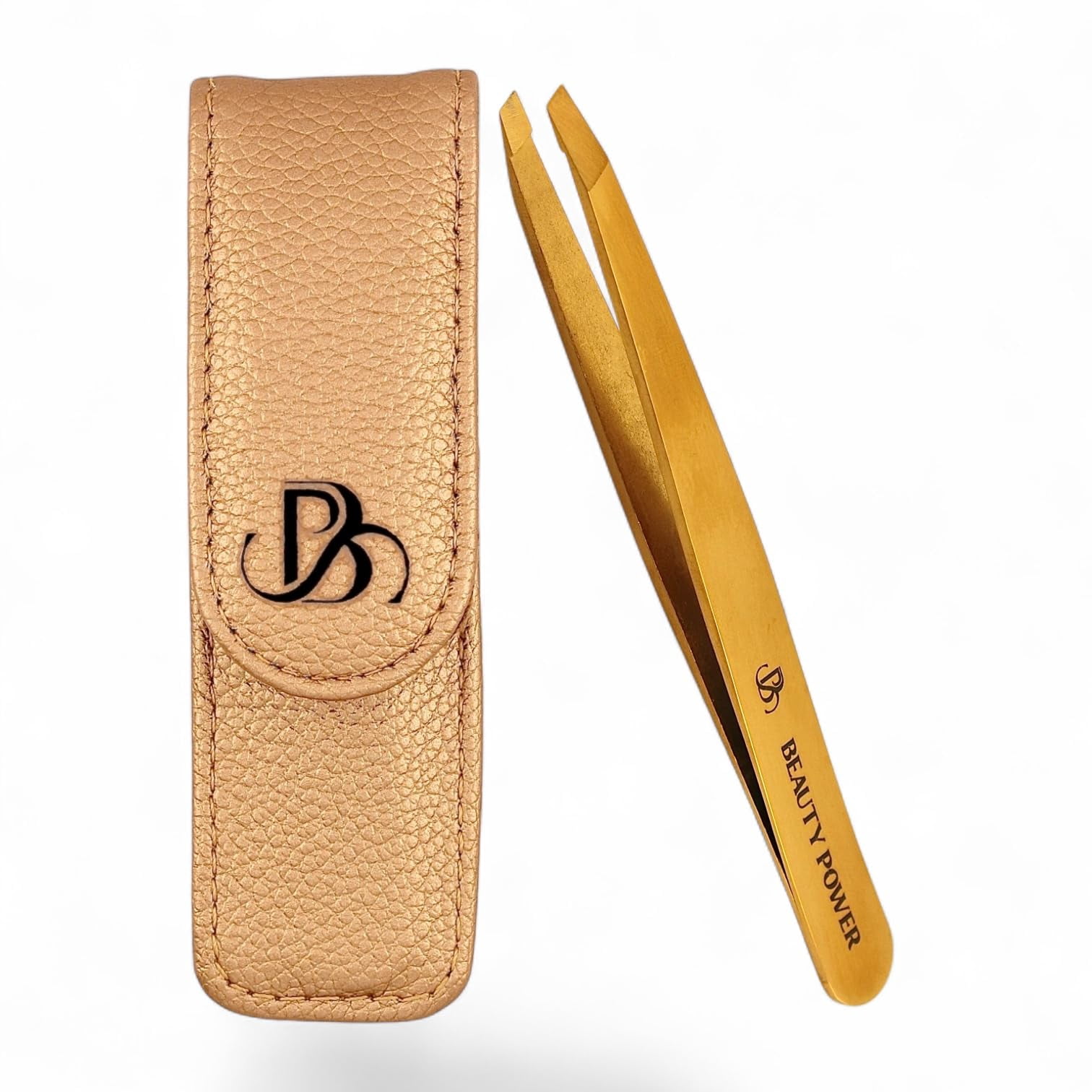 Beauty Power Professional Tweezers in Case - Slant, Durable Lightweight ...