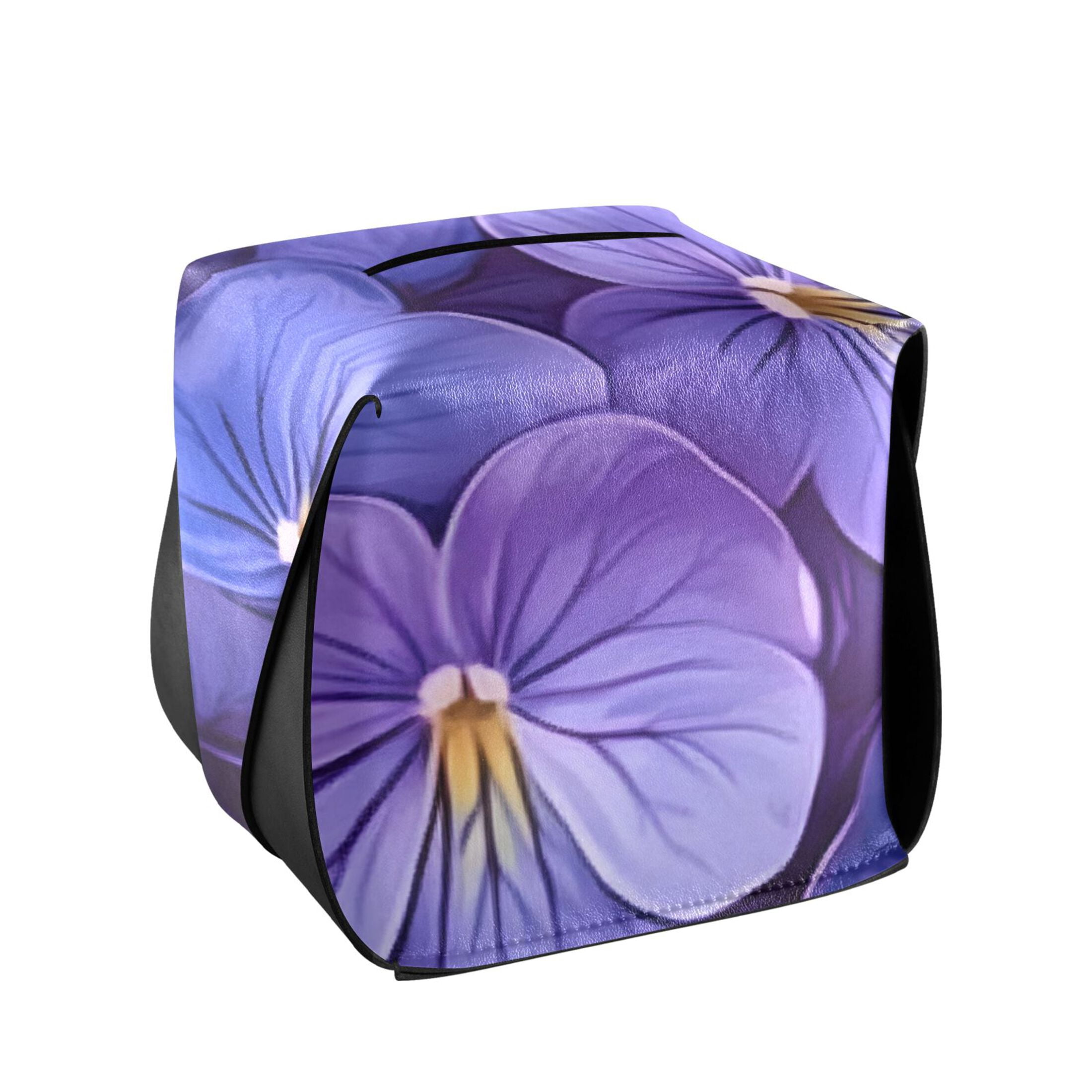 Beauty Purple Flowers Tissue Box Cover Leather Square Rectangle Tissue ...