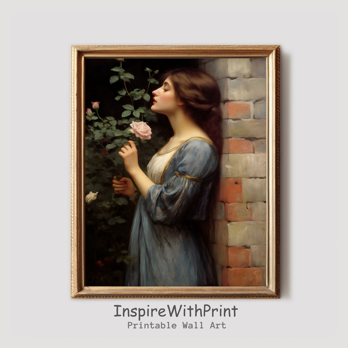 Beauty with Roses Poster, William Waterhouse Art Inspired, Woman in ...