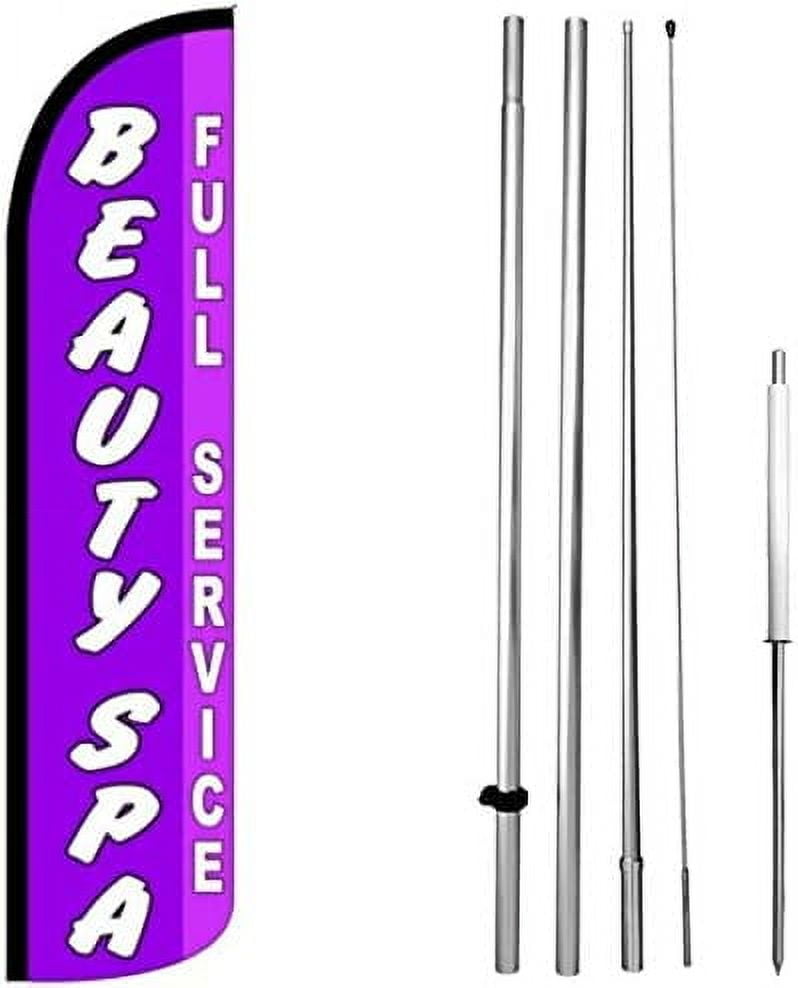 Beauty SPA Full Service - Windless Feather Swooper Flag 15 Feet Tall ...