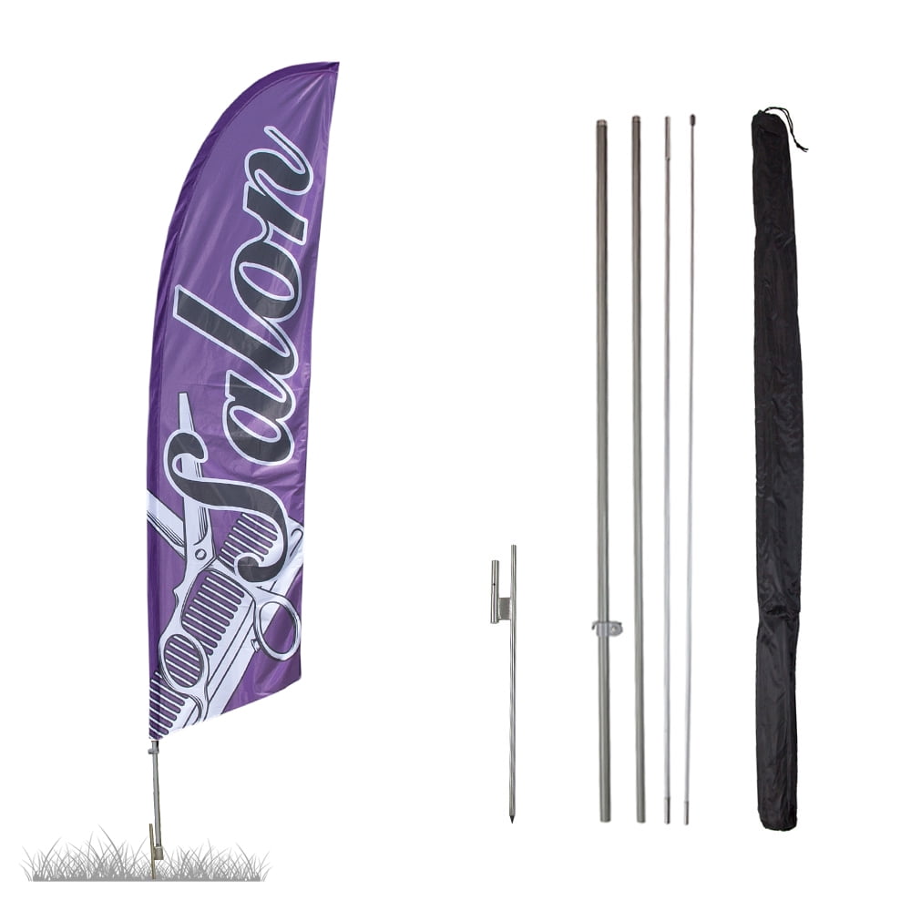 Beauty Salon Feather Flag Kit - 13.5ft Swooper Flag with Pole Set and ...