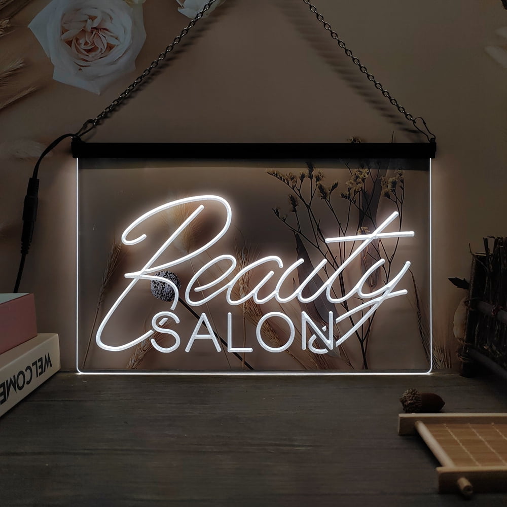 Beauty Salon Hair Nails OPEN Vintage LED Neon Sign-Posters,3DCarving ...