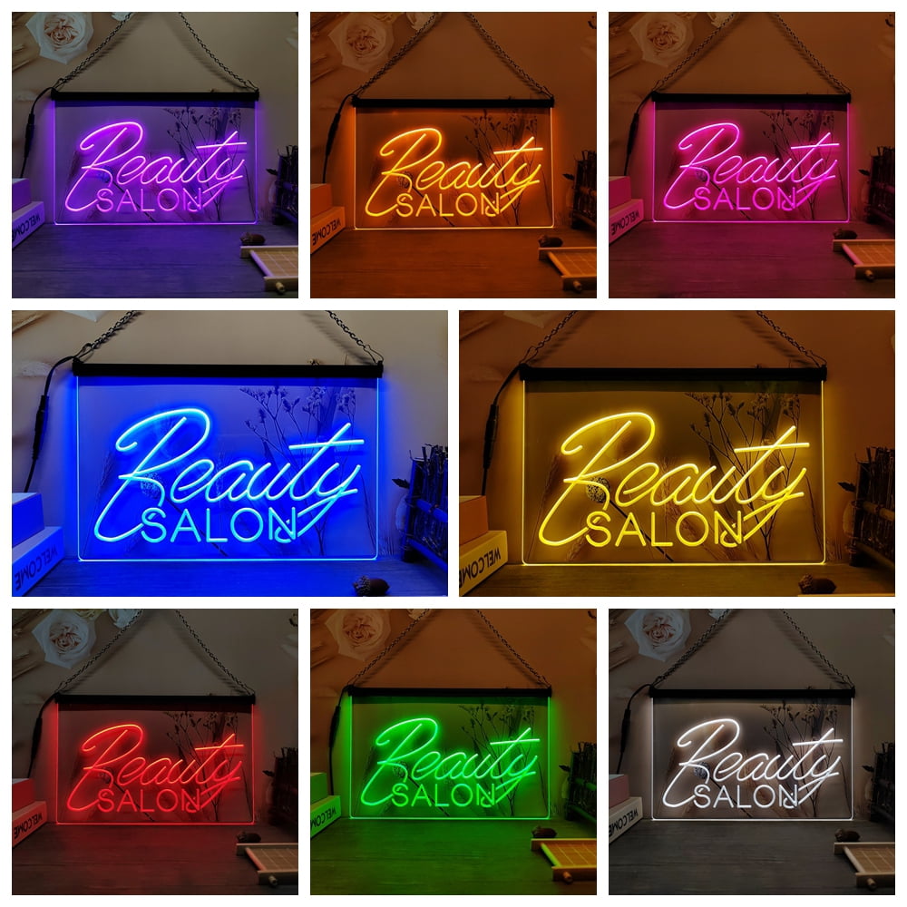 Beauty Salon Hair Nails OPEN Vintage LED Neon Sign-Posters,3DCarving ...
