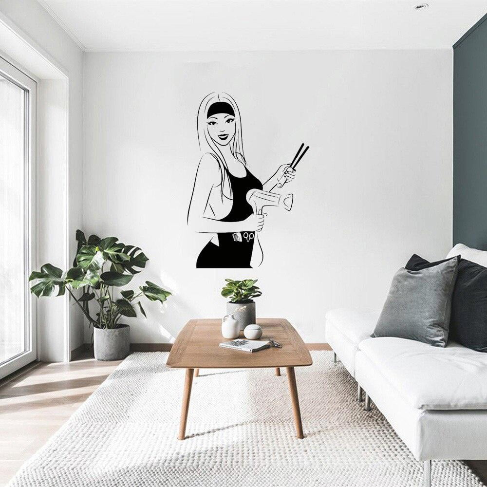 Beauty Salon Hair Stylist Wall Stickers Vinyl Decals For Home Decor Spa ...