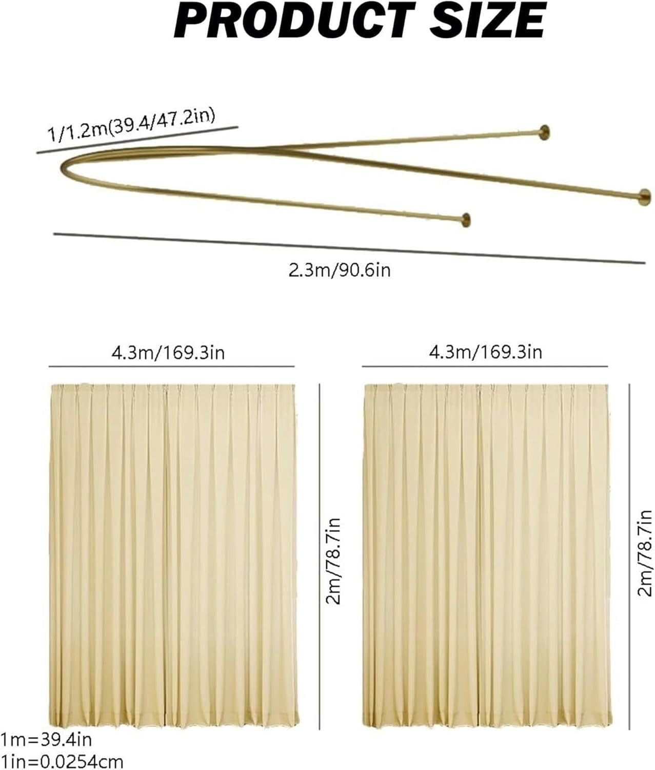 Beauty Salon Partition Curtain, U Shape Long Support Rod Room Divider ...