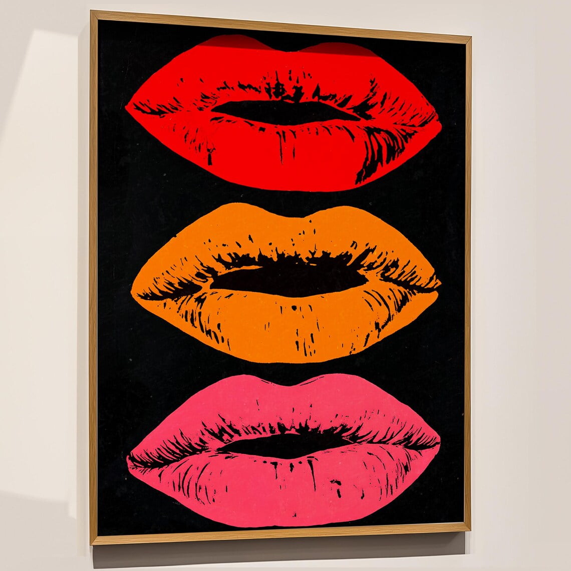 Beauty Salon Poster, Pop Art Print, Lips Wall Art, Red Orange Pink Art ...
