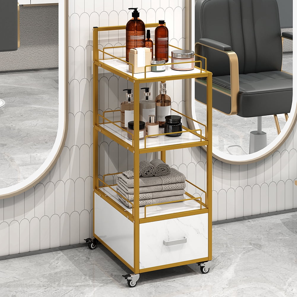 Beauty Salon Storage Trolley, Lockable Wheels, Metal Drawer for Spas ...