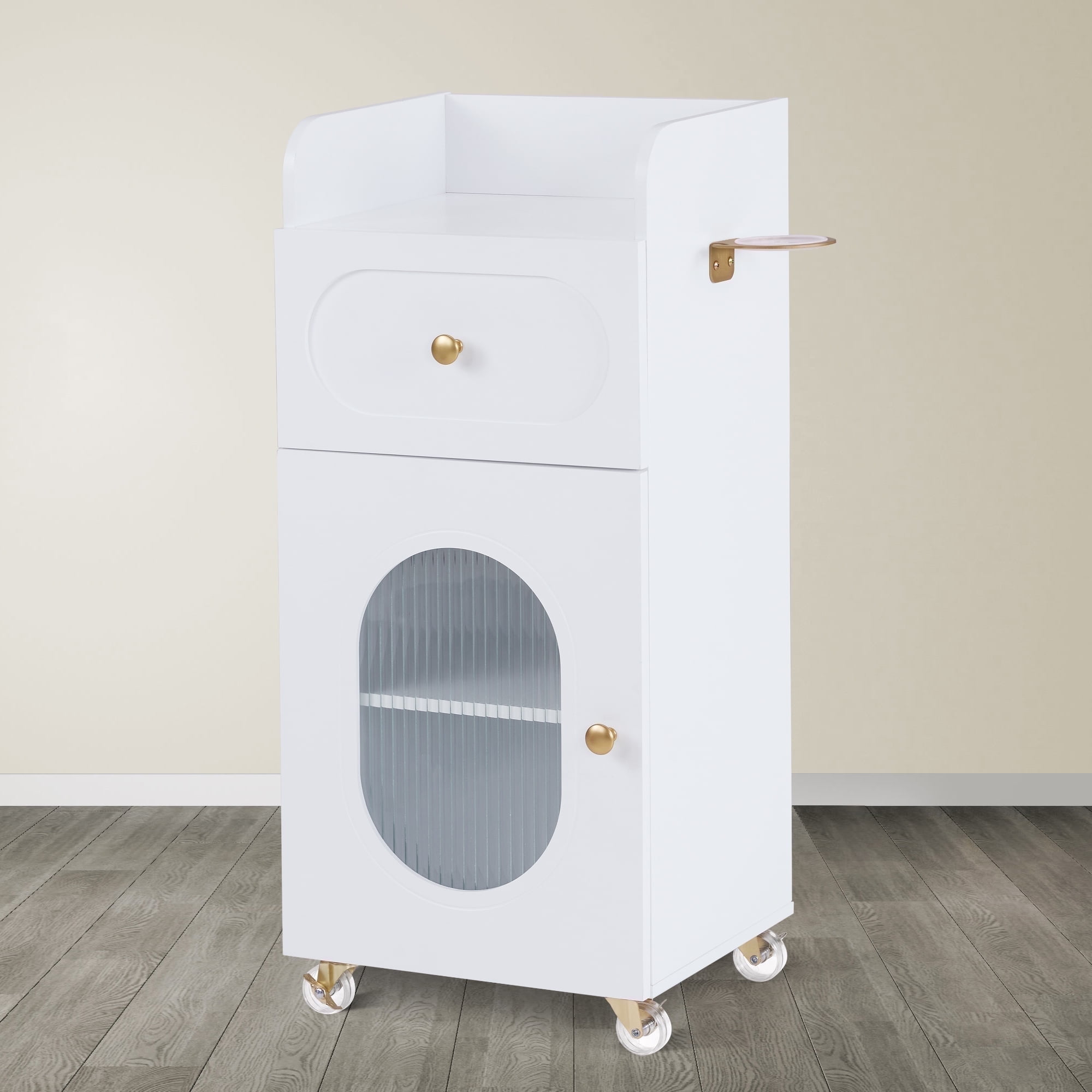 BarberPub Storage Trolley Cart, Mobile Storage Cabinet, Barber Shop ...