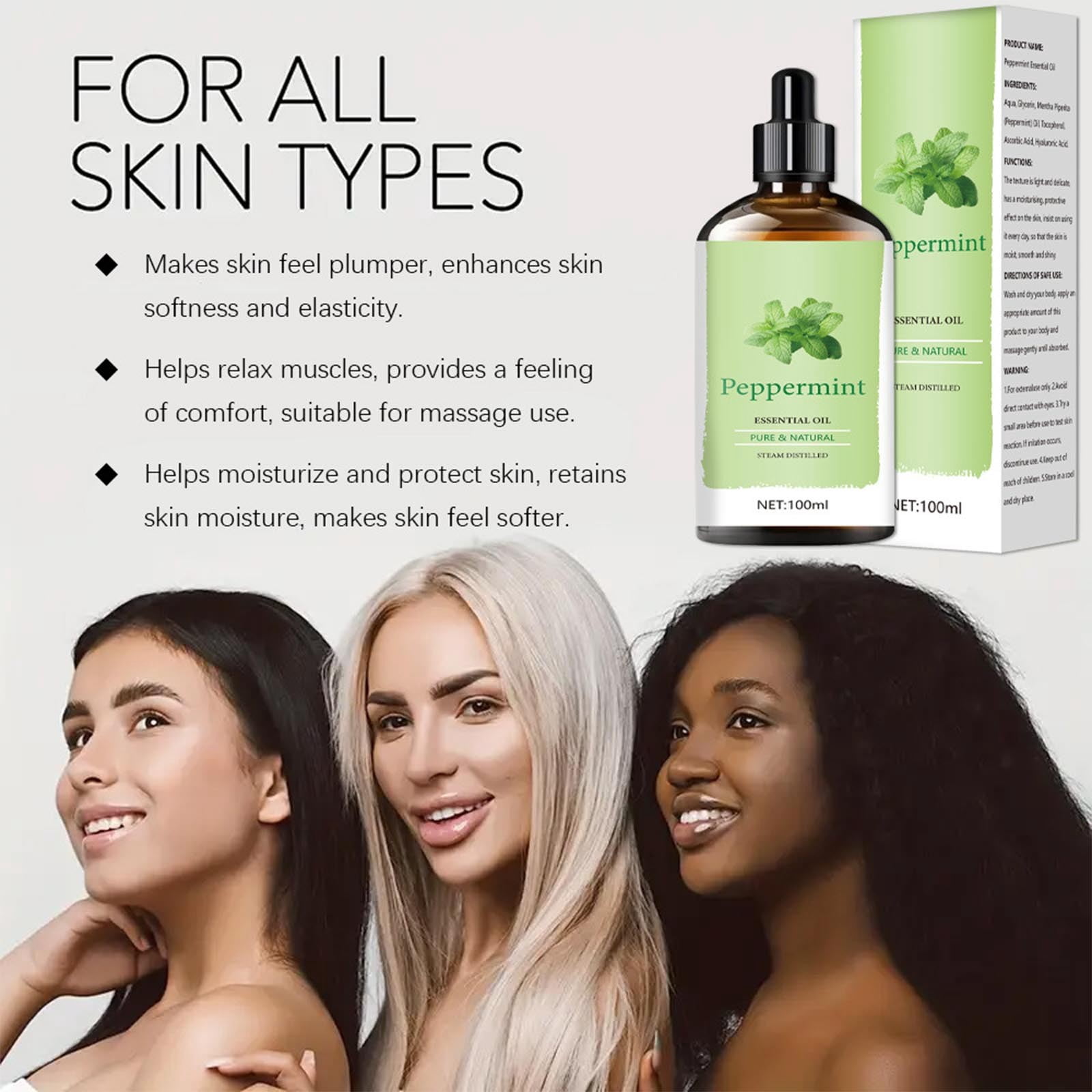 Beauty Skincare Clearance Zougou Peppermint Facial Care Essential Oil ...