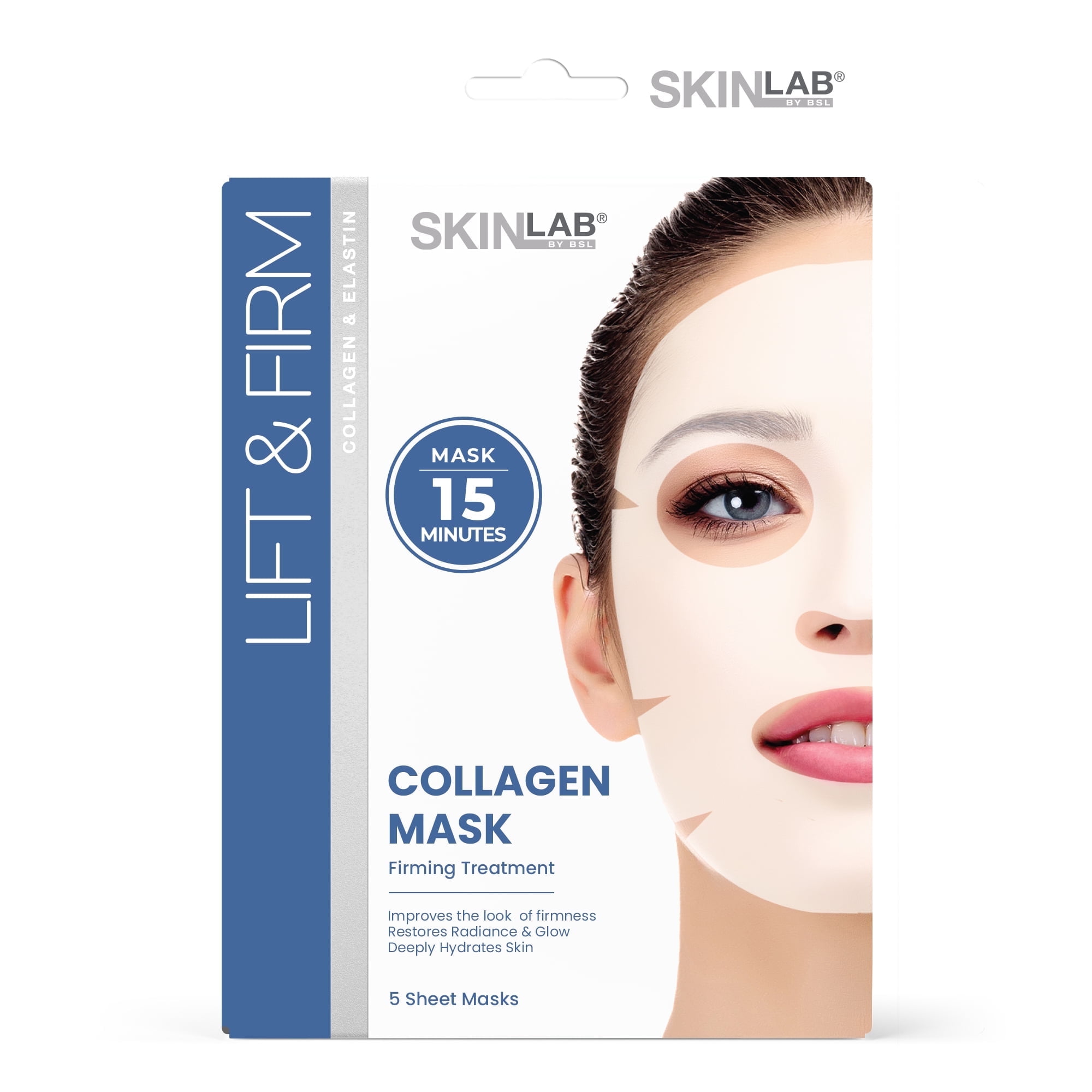 Beauty Solutions Skinlab Lift and Firm Face Mask with Collagen, 5 Count ...