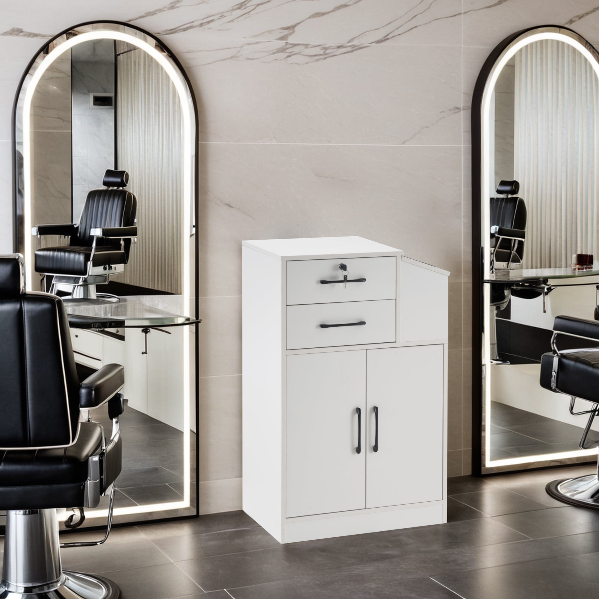 Beauty Spa Locking Storage Cabinets with Drawers, Hair Stylist Holders ...