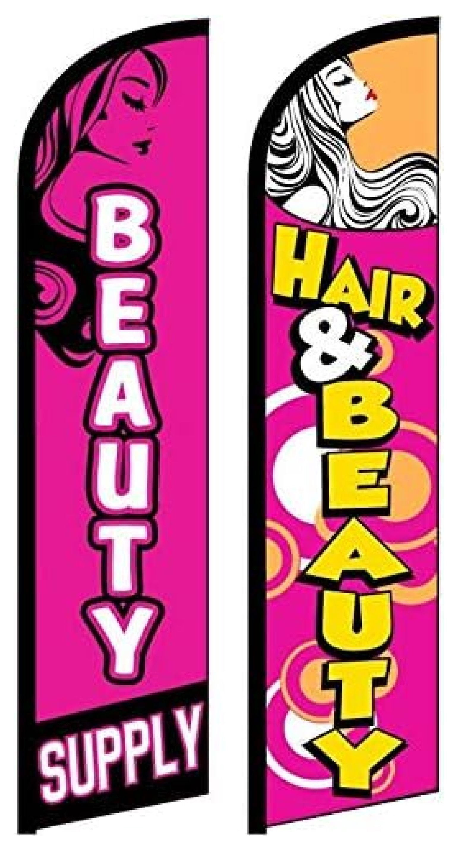 Beauty Supply Sign | Hair & Beauty Salon Flags- Pack of 2| Heavy Duty ...