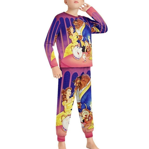 Beauty The Be-as Pajama Sets Long Sleeve Top with Pants Soft Sleepwear 2 Piece Pjs Set For Bo-Ys ...