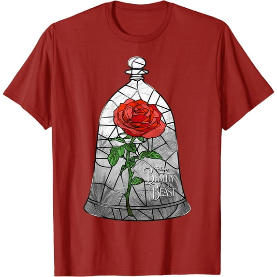 Beauty & The Beast Inner Stained Glass Graphic DTG Print Unisex T-Shirt ...