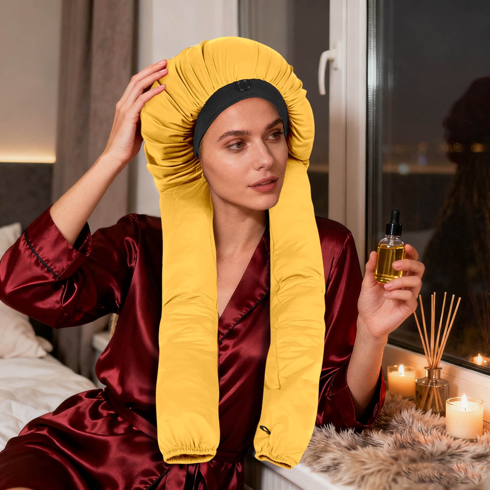 Beauty Tools Beauty Enhancer For Hair 2 In 1 Sleeping Cap With Friction ...