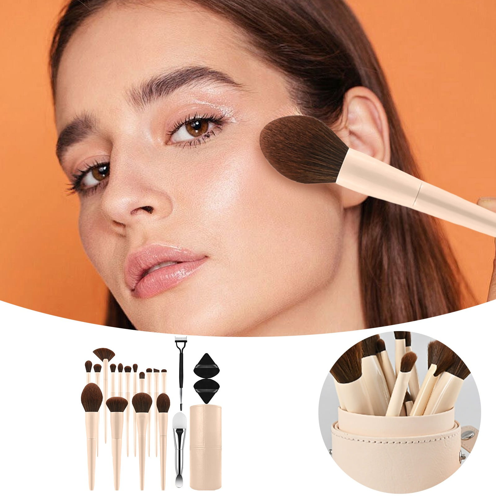 Beauty Tools Makeup Brush Set With Holder 20 Piece Cosmetic Brush For ...