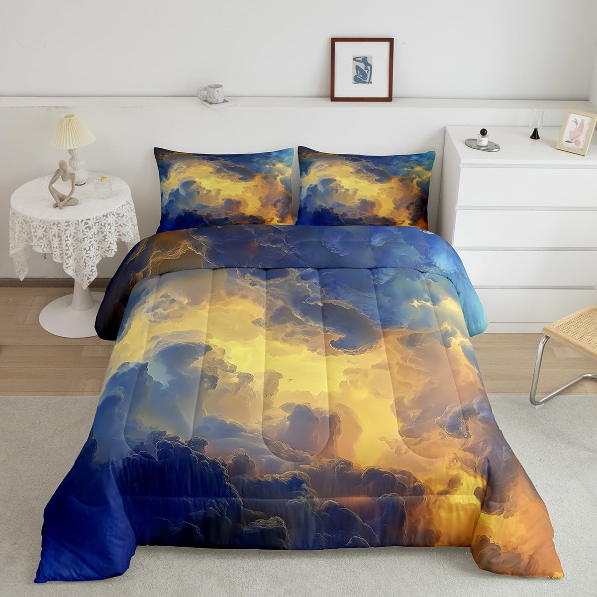 Beauty Weather Nature Comforter Set Full Size Teens Adults,Oil Painting ...