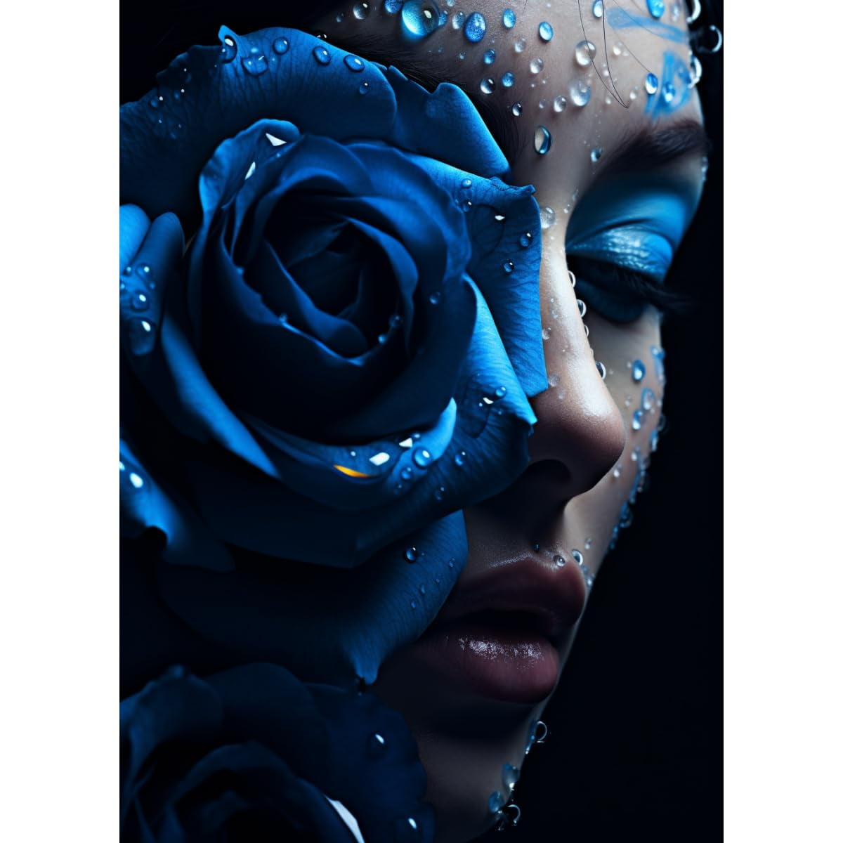 Beauty Woman and Roses 5D Diamond Art DIY Paint with Full Drill Round ...