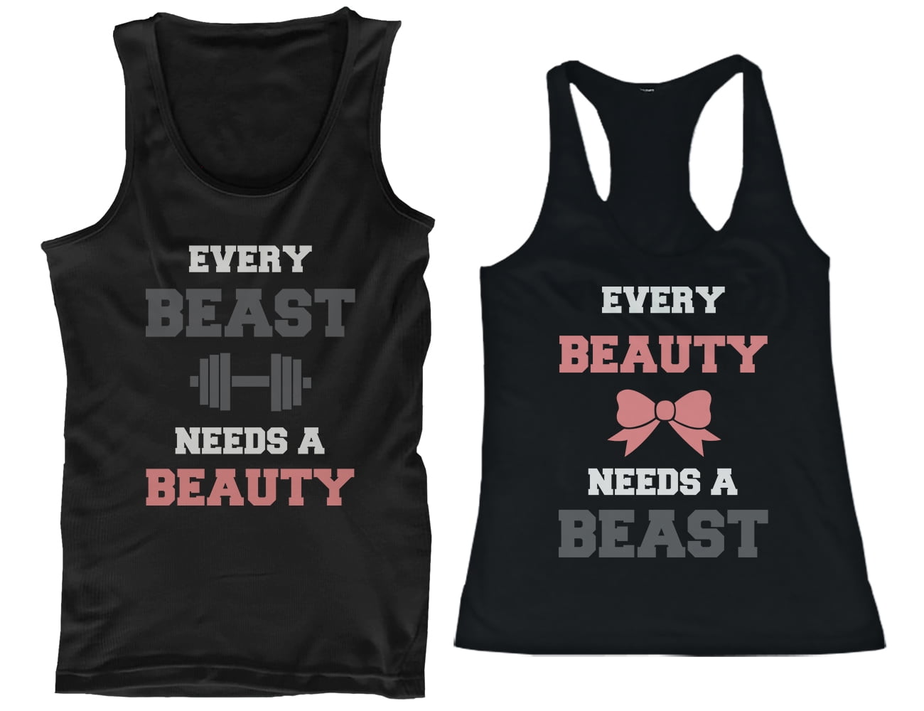 Beauty and Beast Need Each Other His and Her Matching Couple Tank Tops ...