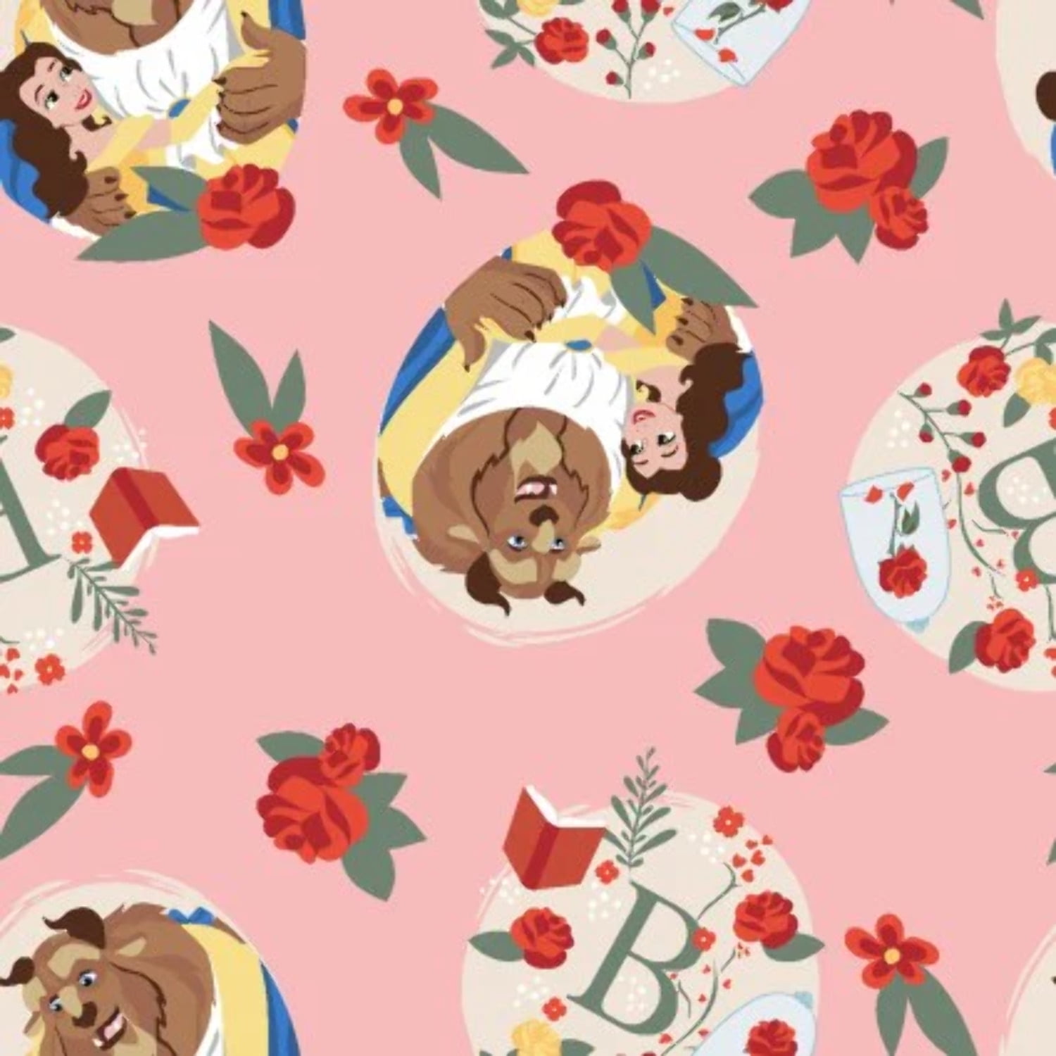 Beauty and The Beast Badges Fleece Fabric - Walmart.com