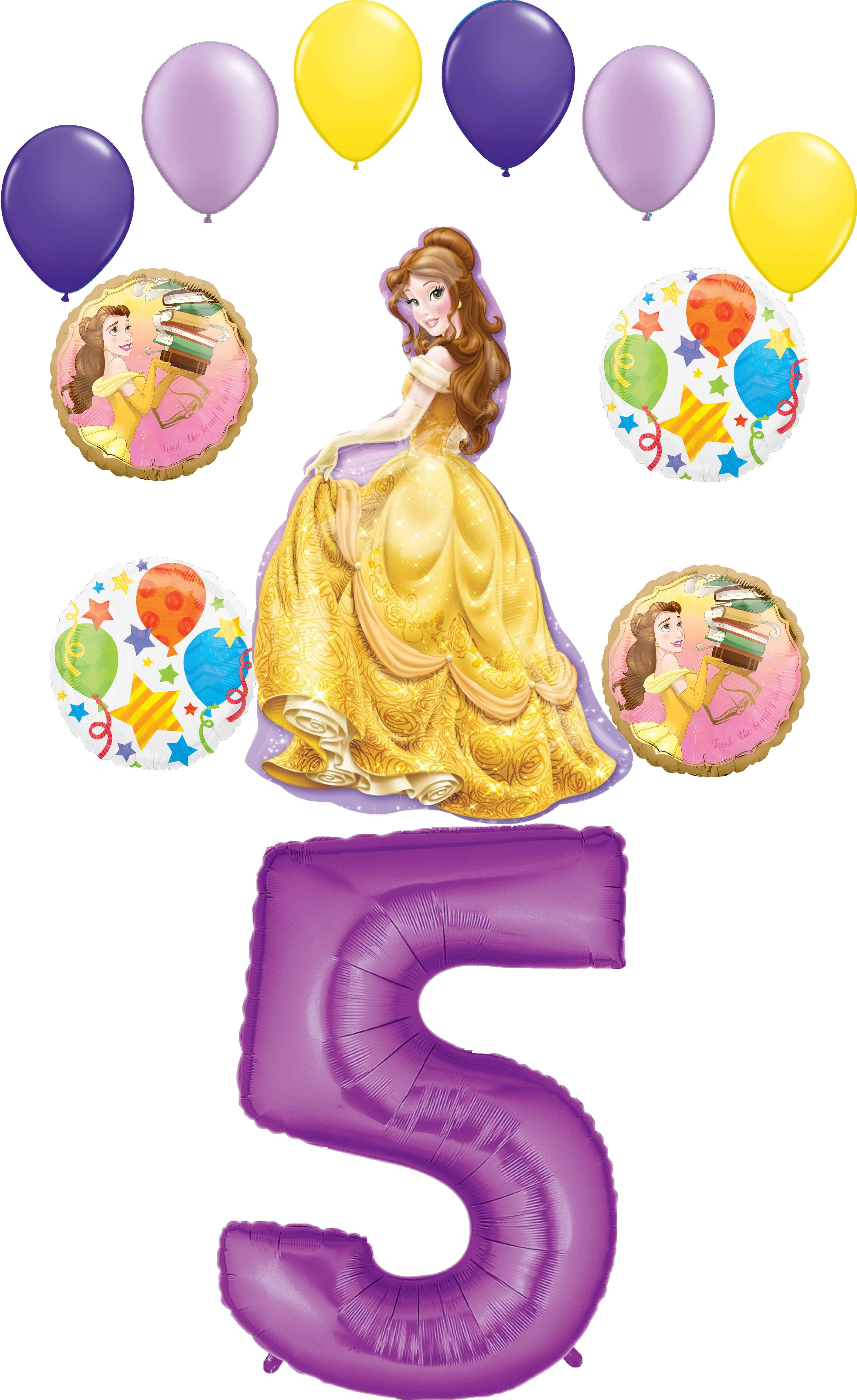 Beauty and The Beast Party Supplies Princess Belle 5th Birthday Balloon ...