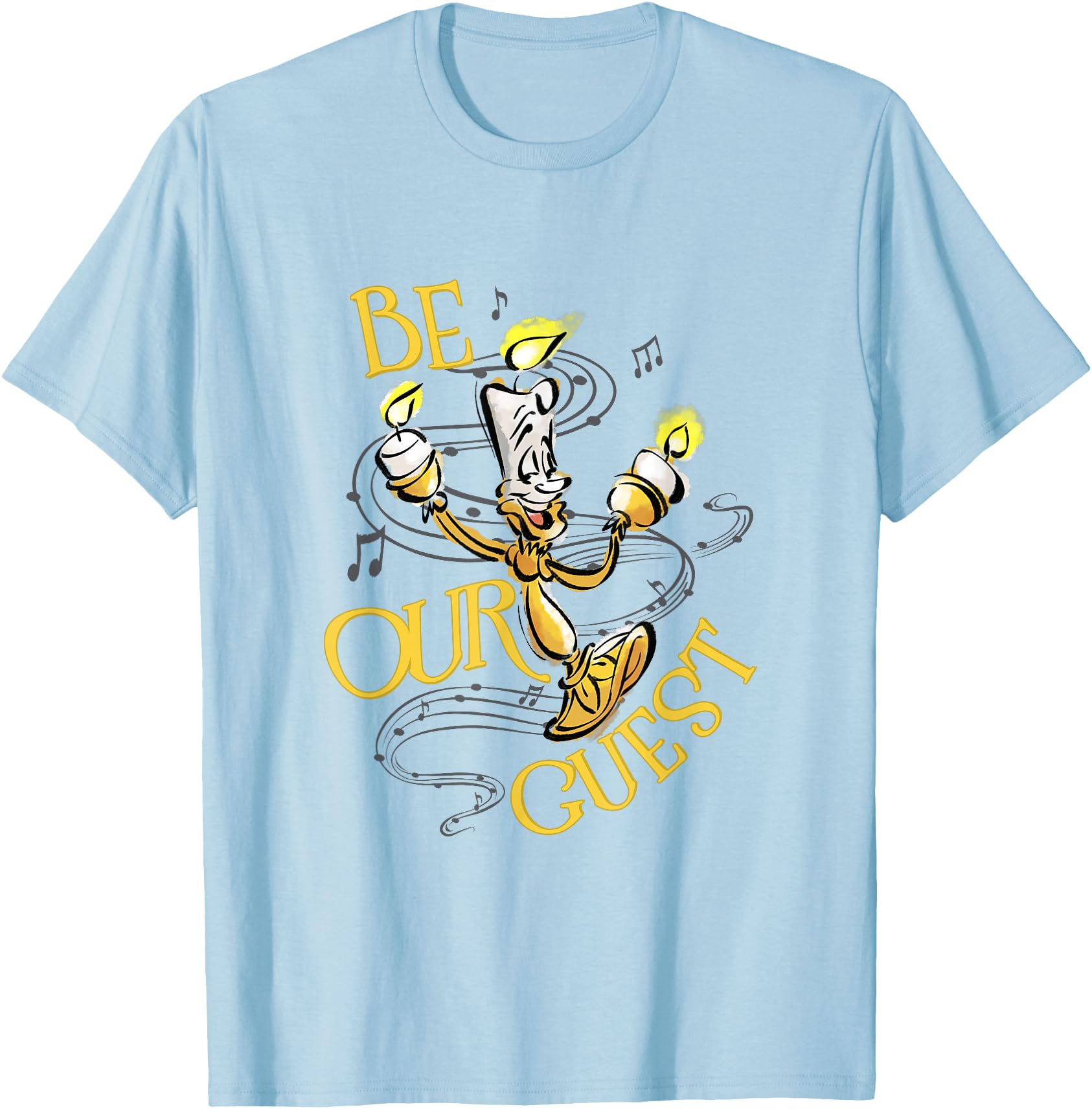 Beauty and the Beast Be Our Guest Lumiere Poster DTG Print Unisex T ...