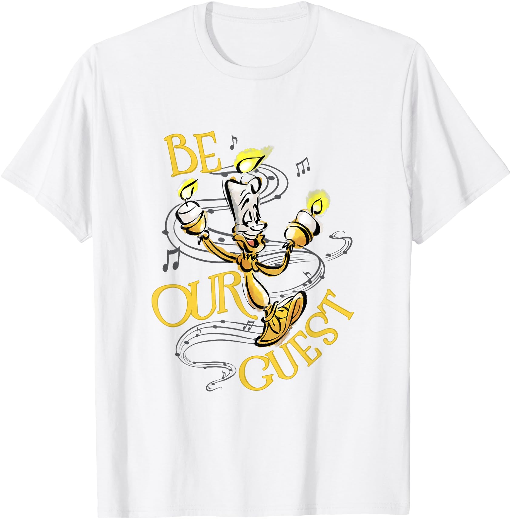 Beauty and the Beast Be Our Guest Lumiere Poster DTG Print Unisex T ...