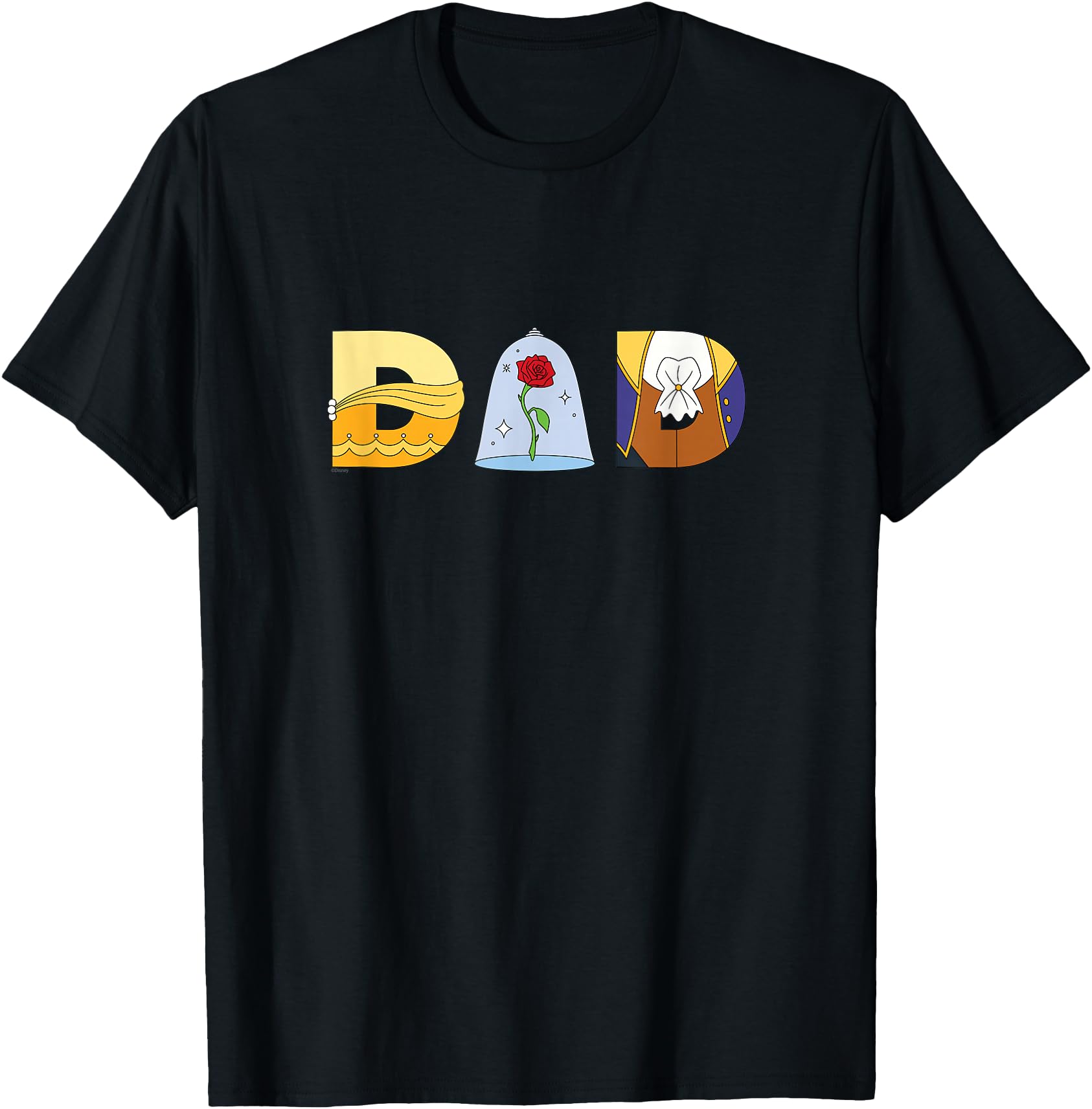 Beauty and the Beast Belle Father's Day Birthday Dad DTG Print Unisex T ...