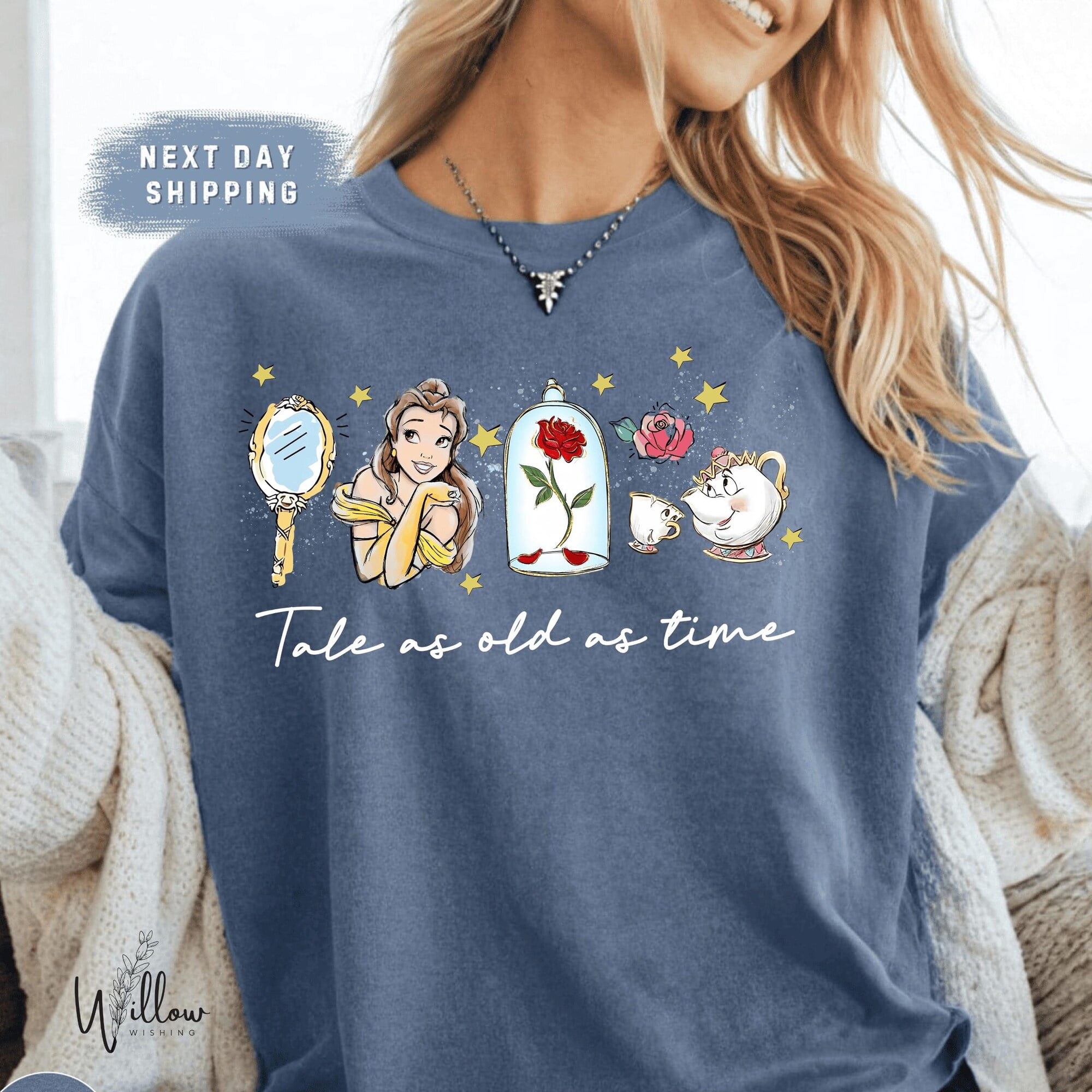 Beauty and the Beast Belle Shirt Fairytale Castle Magic Belle Rose Chip ...
