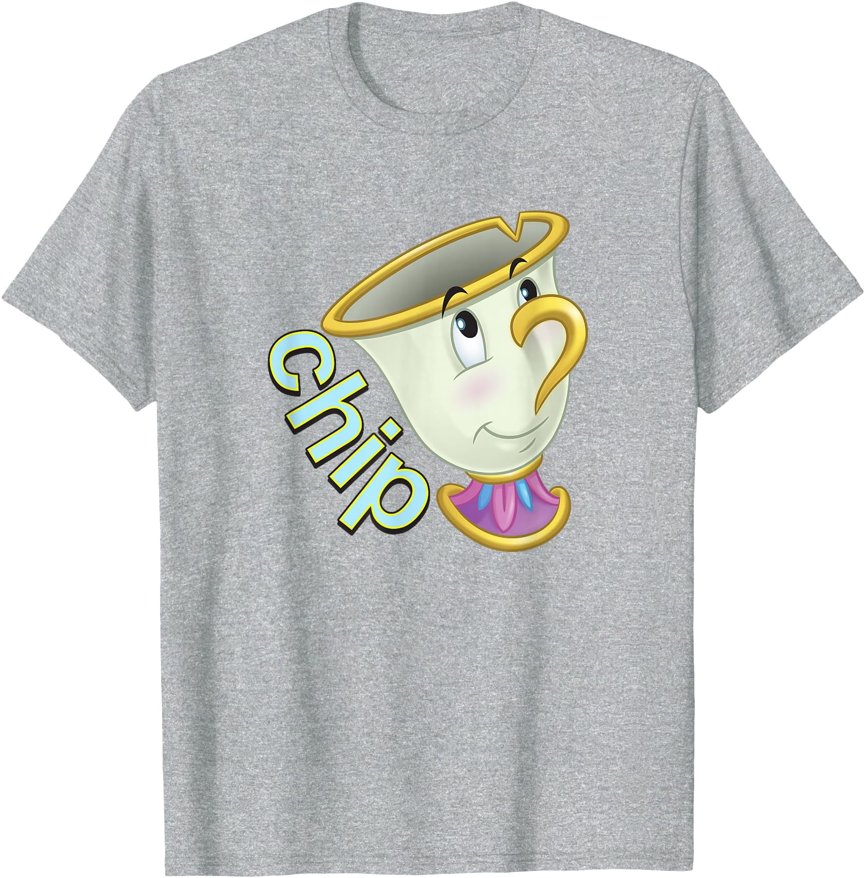 Beauty and the Beast Chip Side Big Face DTG Print Unisex T-Shirt,Sport ...