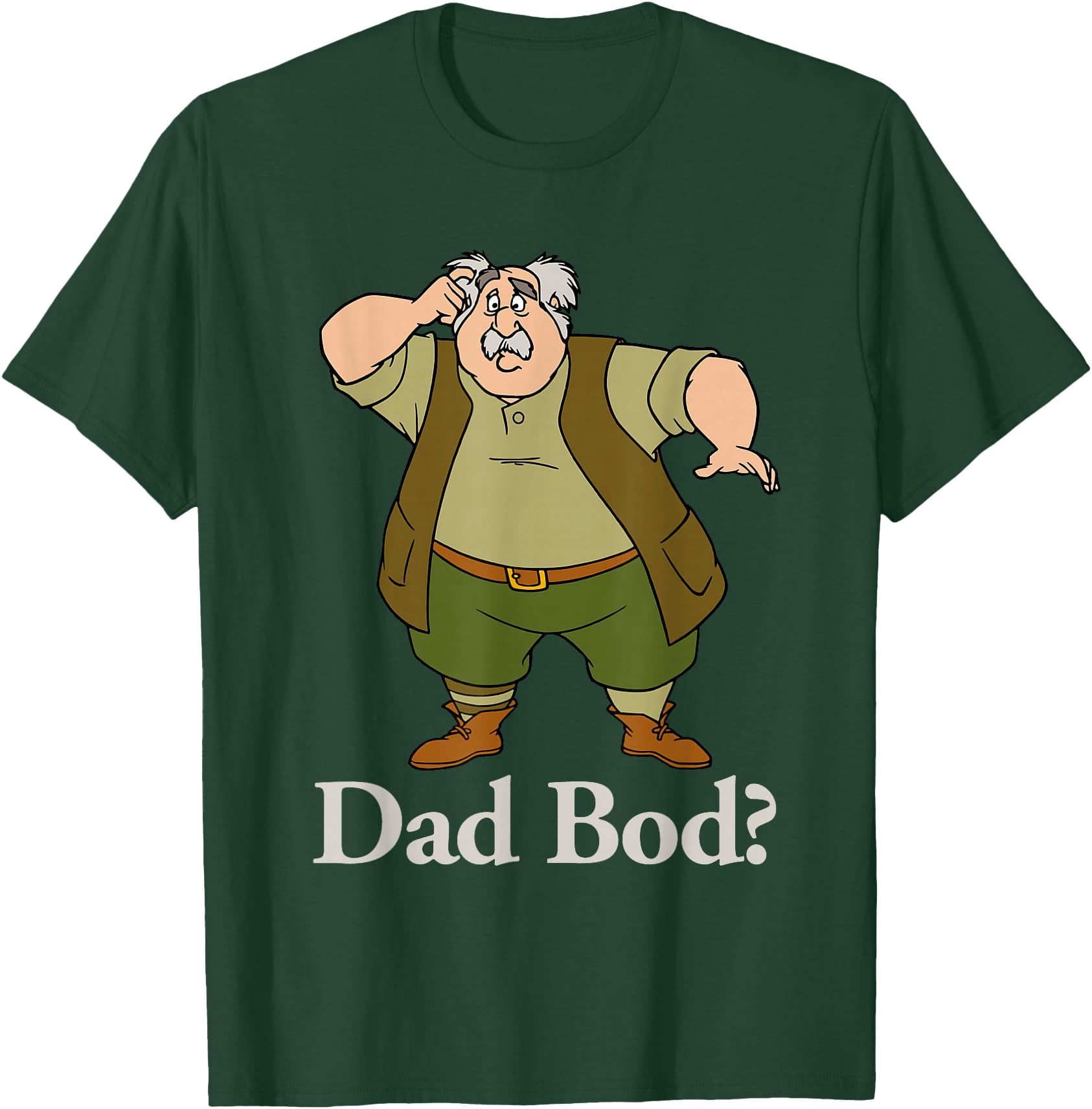 Beauty and the Beast Maurice Dad Bod DTG Print Unisex T-Shirt,Forest ...