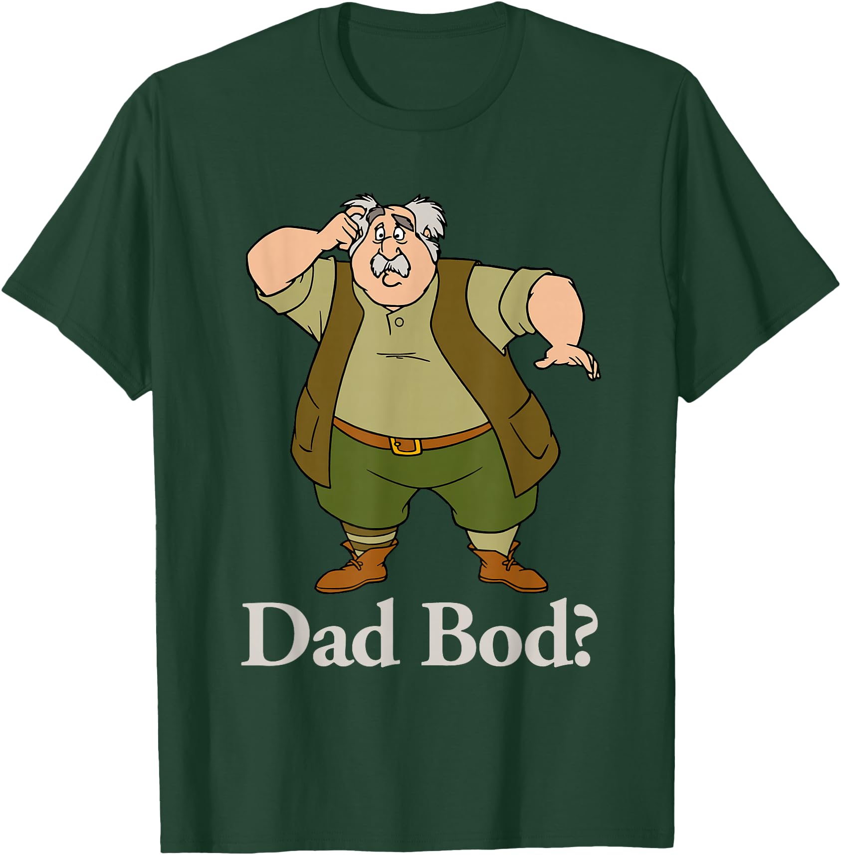 Beauty and the Beast Maurice Dad Bod DTG Print Unisex T-Shirt,Forest ...