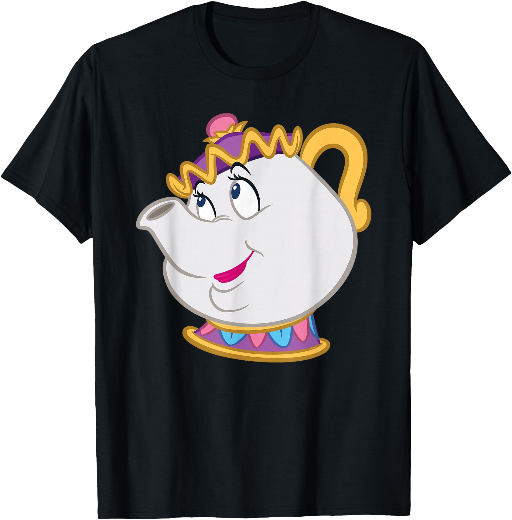 Beauty and the Beast Mrs. Potts Big Face DTG Print Unisex T-Shirt,Black ...