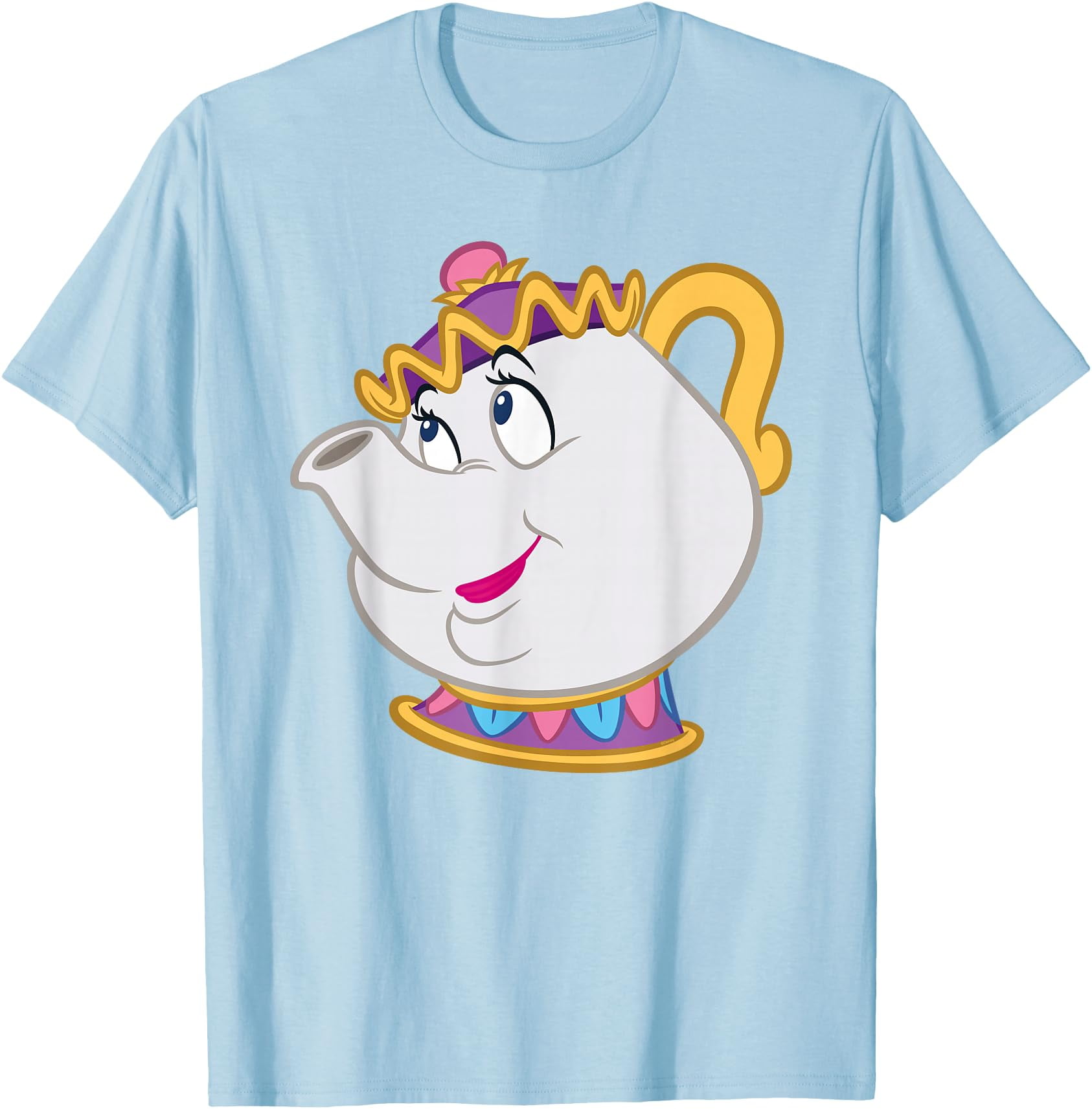 Beauty and the Beast Mrs. Potts Big Face DTG Print Unisex T-Shirt,Light ...