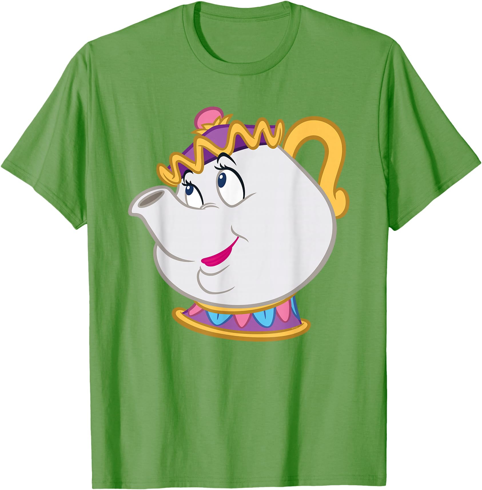 Beauty and the Beast Mrs. Potts Big Face DTG Print Unisex T-Shirt,Lime ...