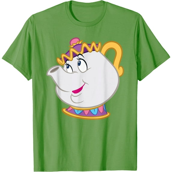 Beauty and the Beast Mrs. Potts Big Face DTG Print Unisex T-Shirt,Lime ...