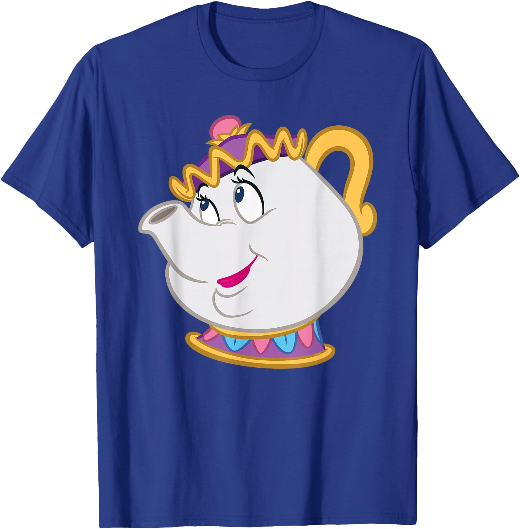 Beauty and the Beast Mrs. Potts Big Face DTG Print Unisex T-Shirt,Royal ...