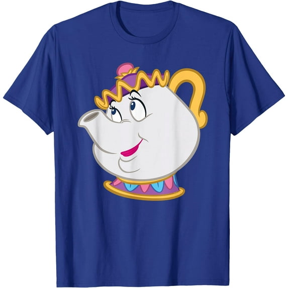 Beauty and the Beast Mrs. Potts Big Face DTG Print Unisex T-Shirt,Royal ...