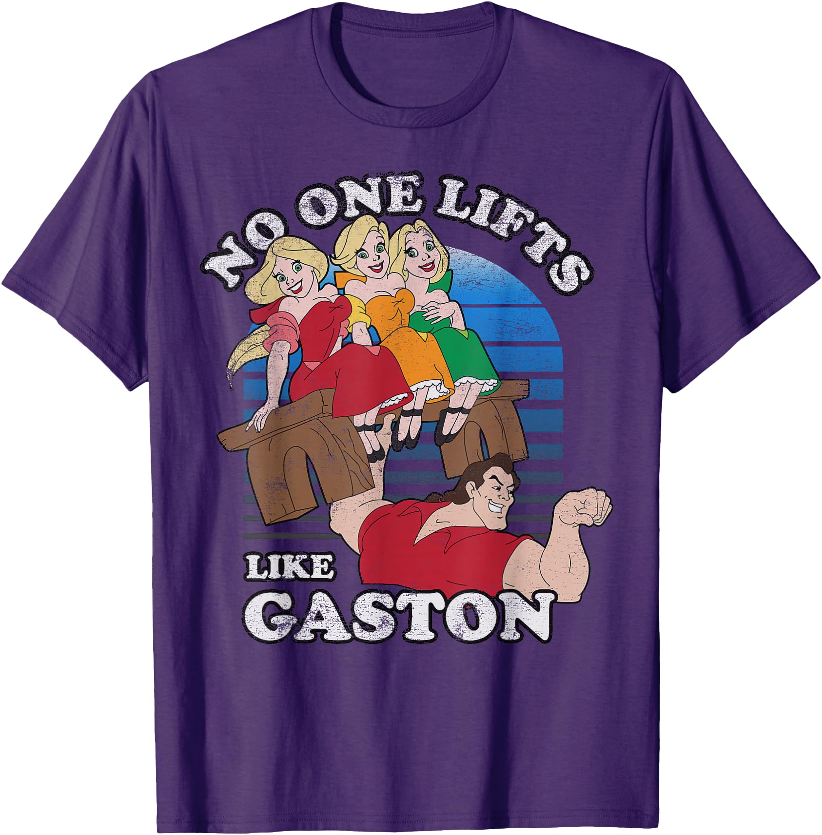 Beauty and the Beast Retro No One Lifts Like Gaston DTG Print Unisex T ...